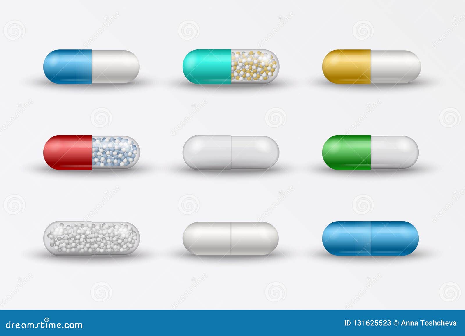 Pillole Mediche Variopinte Realistiche, Compresse, Capsule ...