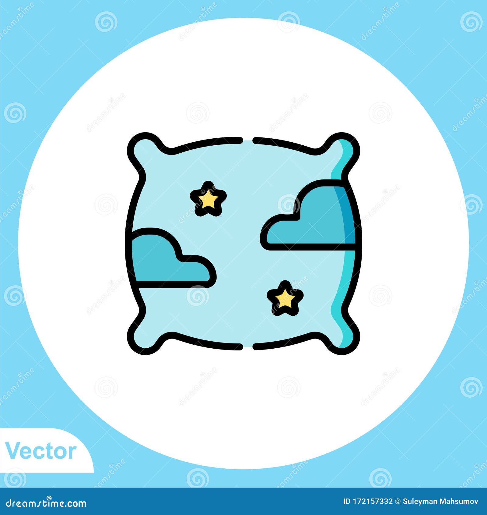 Pillow Flat Vector Icon Sign Symbol Stock Vector - Illustration of cushion, light: 172157332