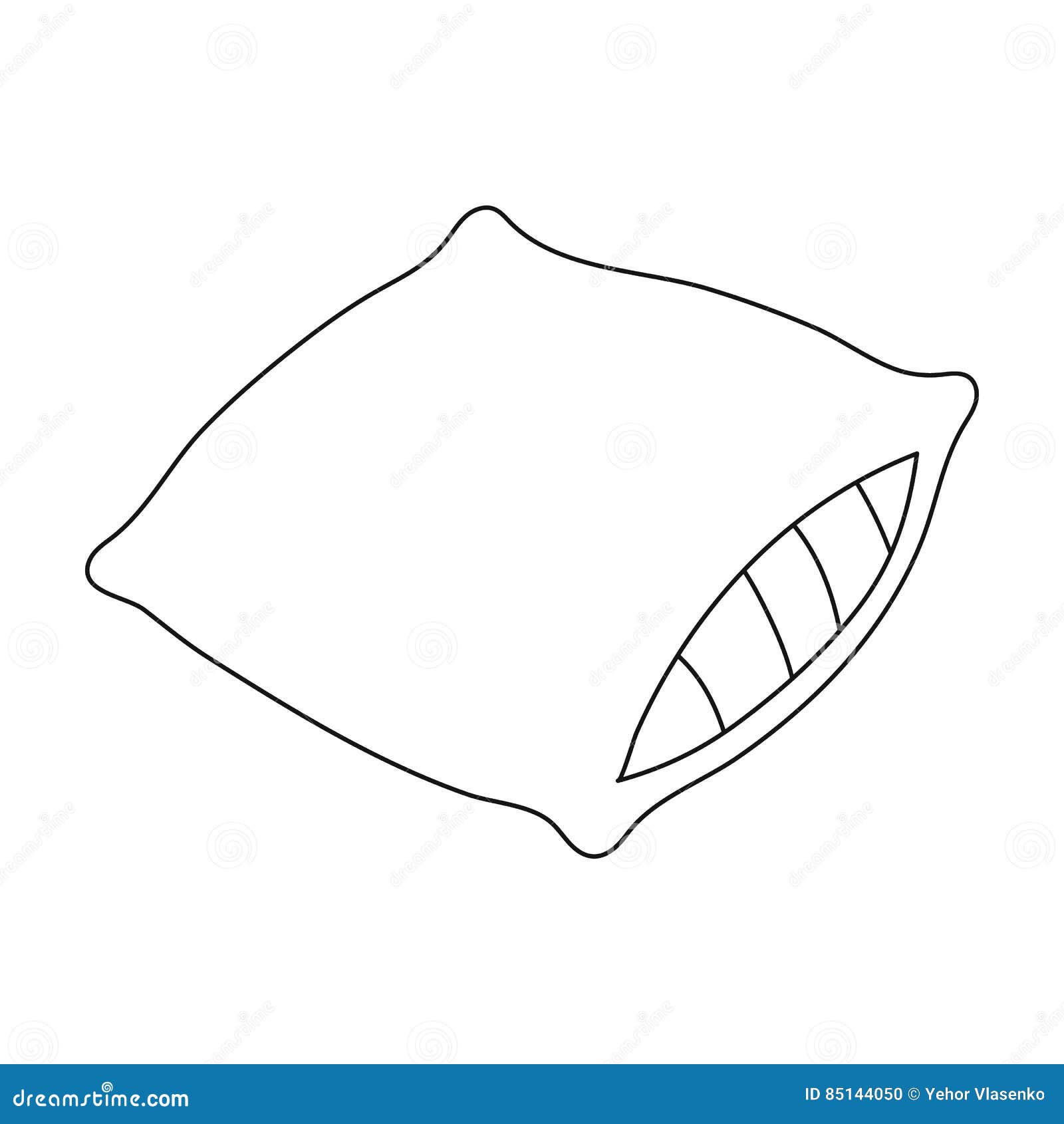 Pillow Icon In Outline Style Isolated On White Background Sleep And