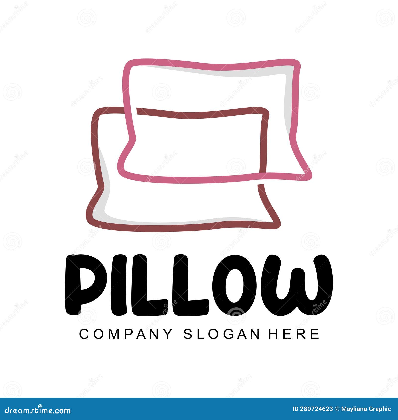 Pillow Logo, Bed Design, Dream and Sleeping Template Icon Vector Stock ...