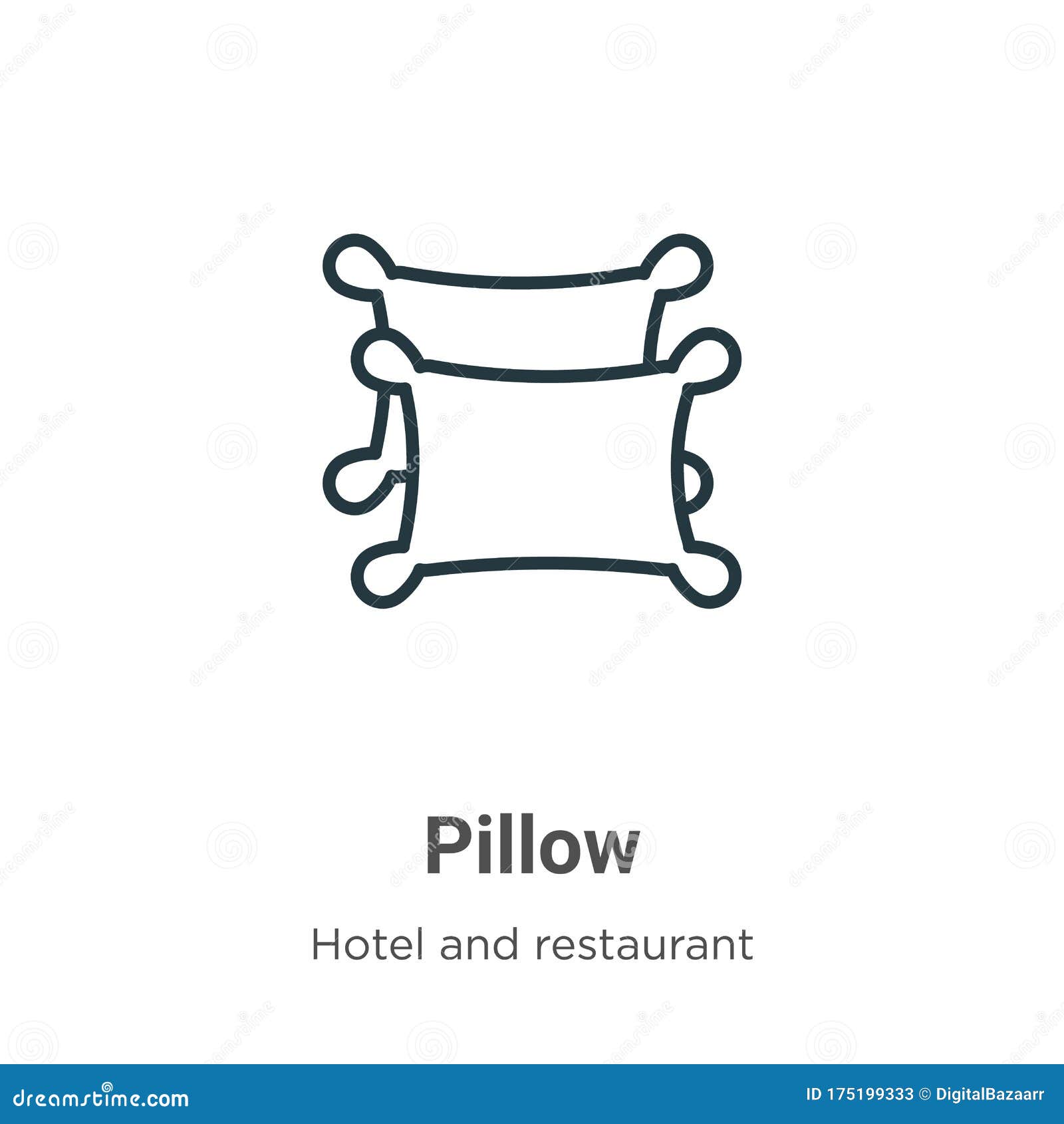 Pillow Outline Vector Icon. Thin Line Black Pillow Icon, Flat Vector ...