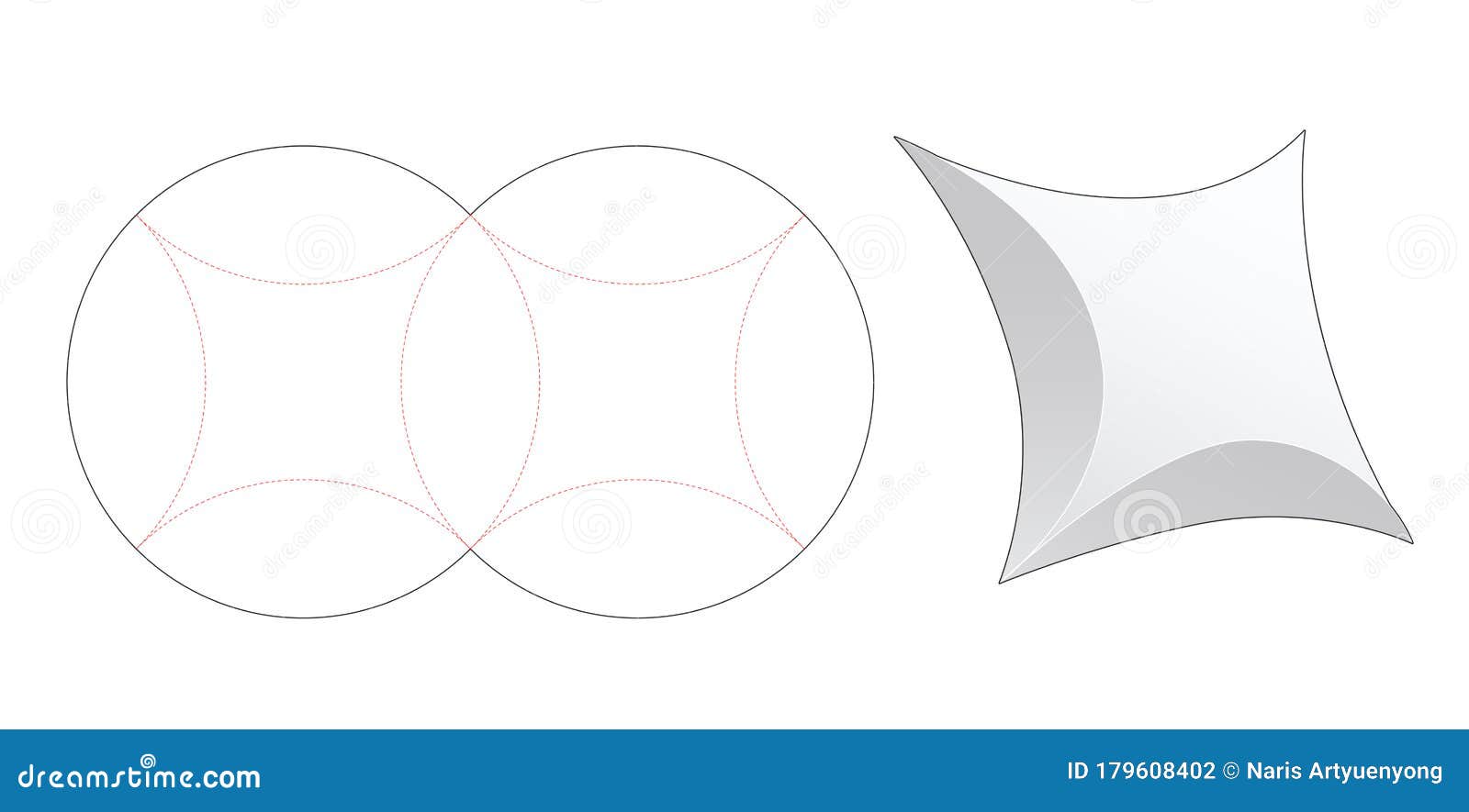 Pillow Packaging Die Cut Template Stock Vector - Illustration of ...