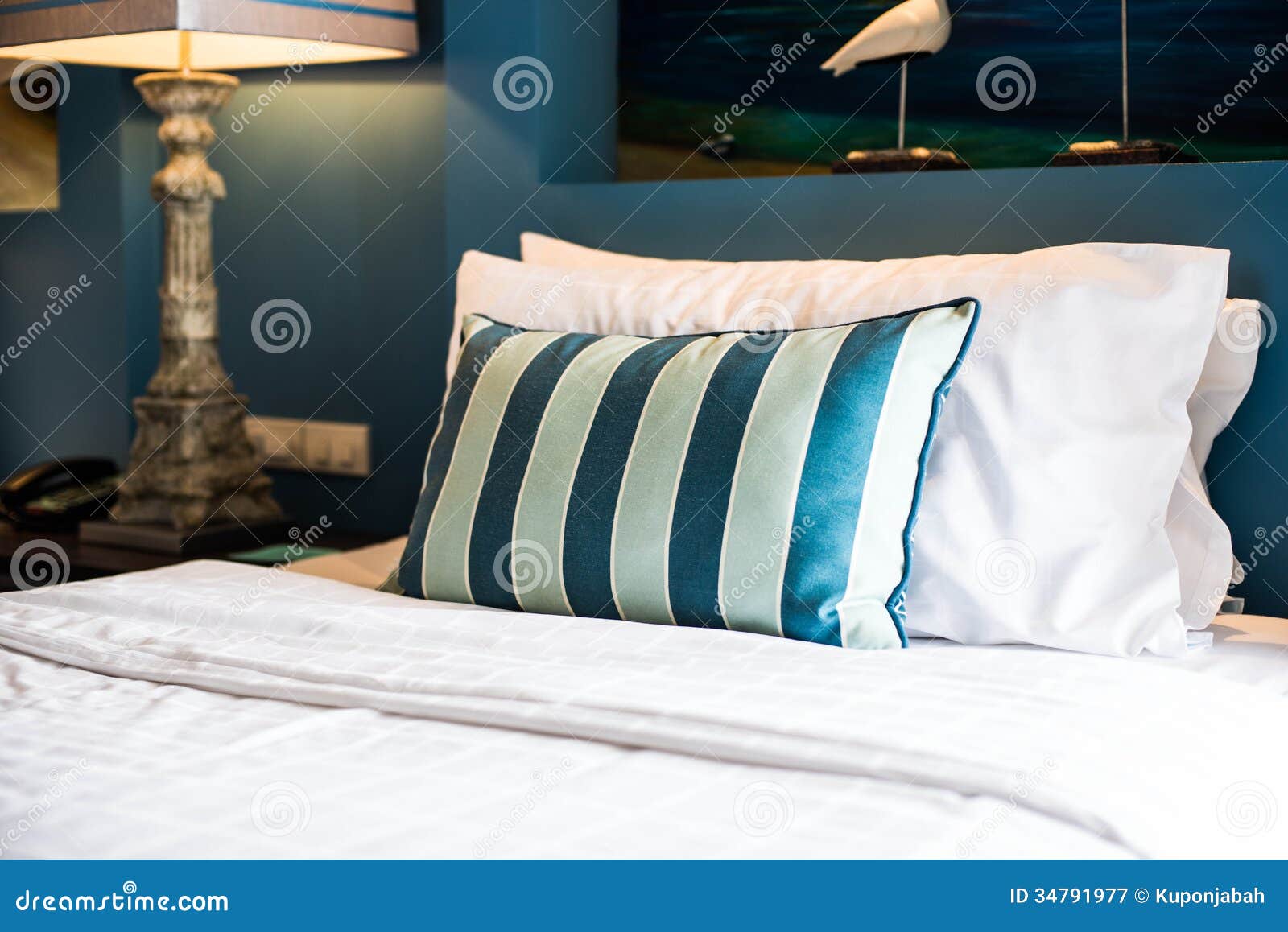 Pillow in room stock image. Image of clean, domestic - 34791977