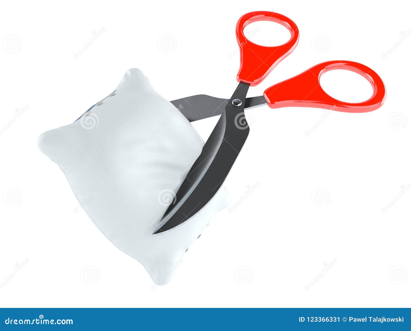 Pillow with scissors stock illustration. Illustration of comfortable ...