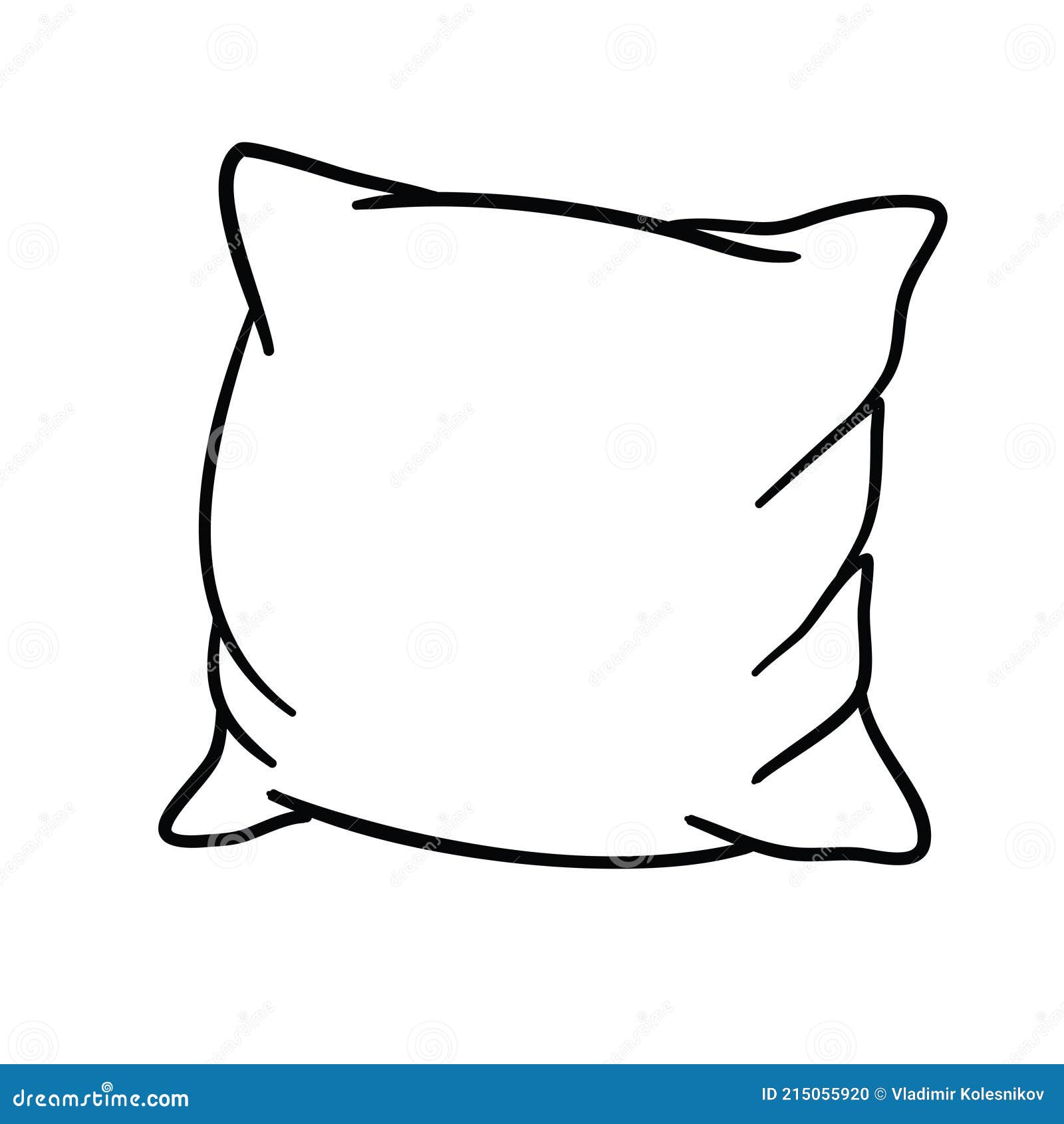 Pillow Thin Line Icon Sleep Symbol Isolated On White Background