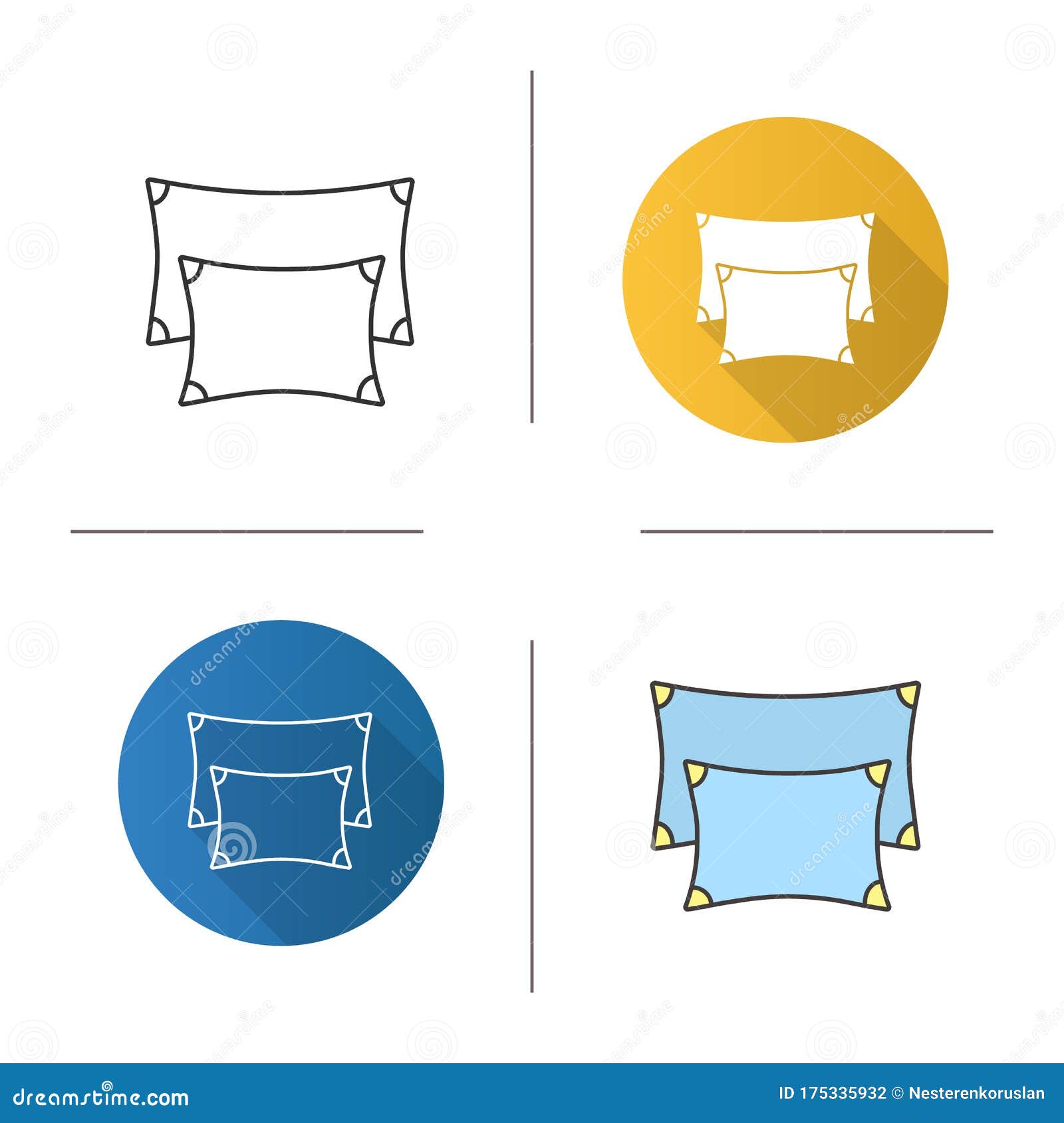Pillows icon stock vector. Illustration of object, linear - 175335932