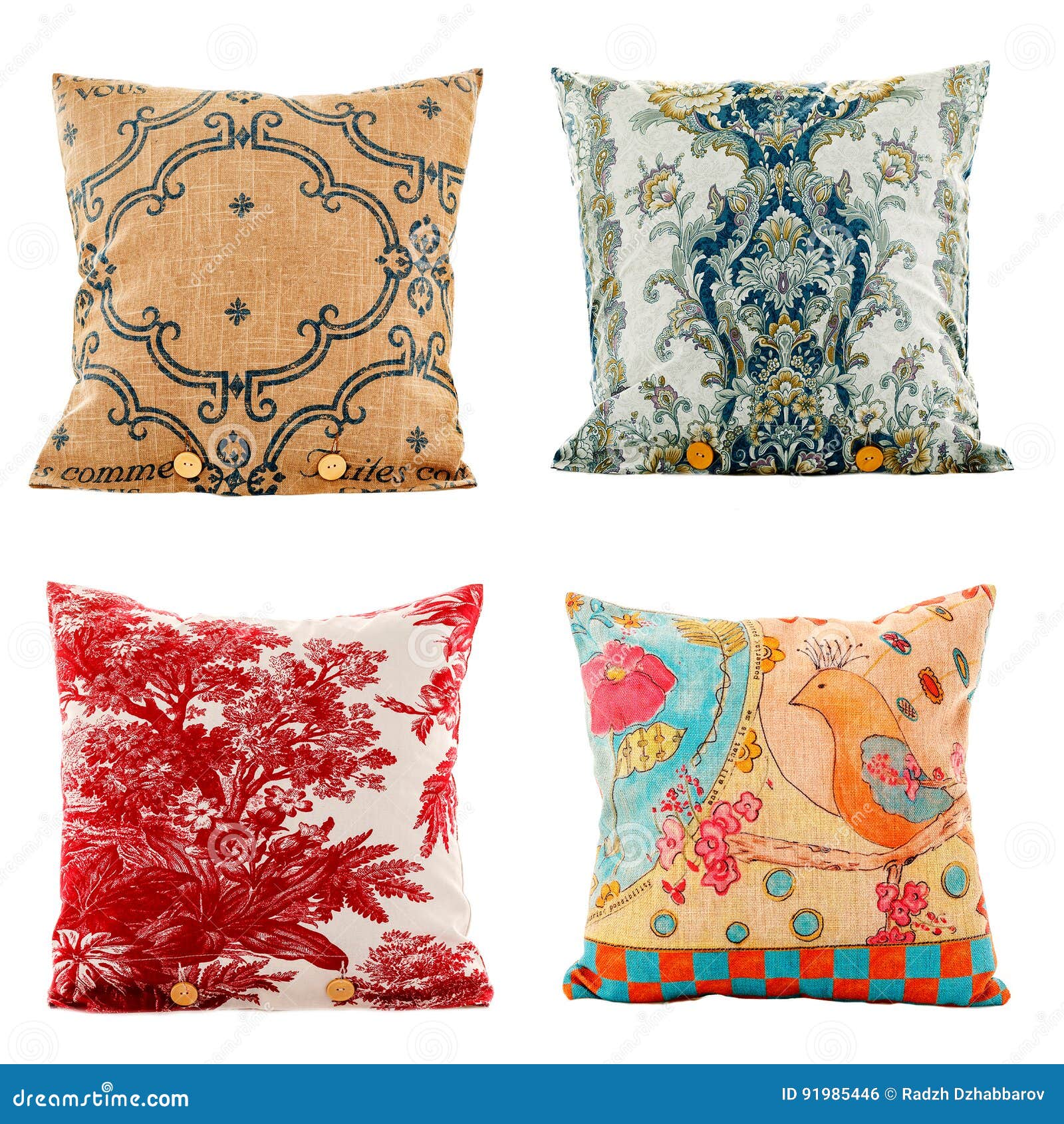 Pillows, Pillows Multi Colored with Patterns Stock Photo - Image of ...