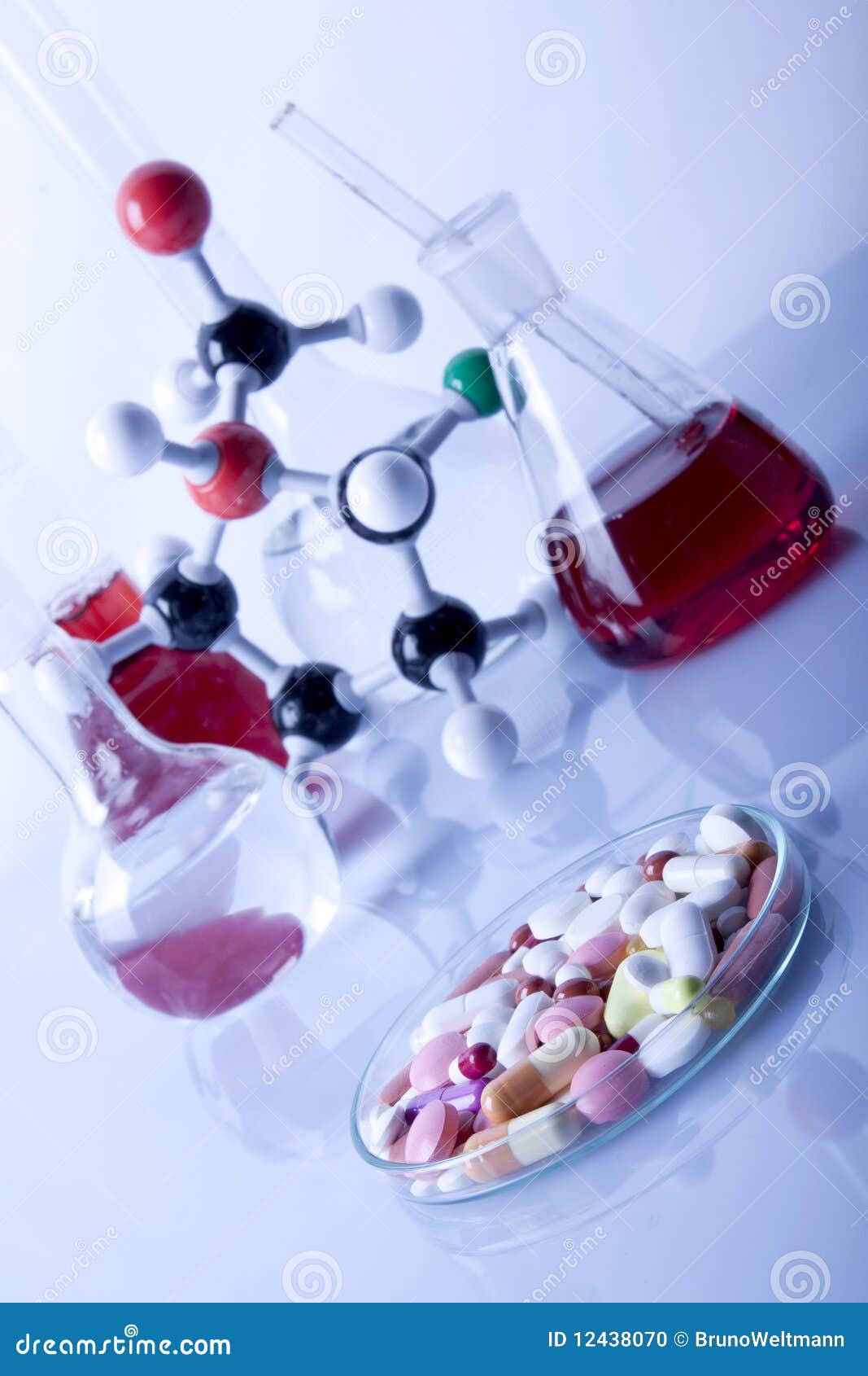 Pills and Atoms! stock photo. Image of filling, fluid - 12438070