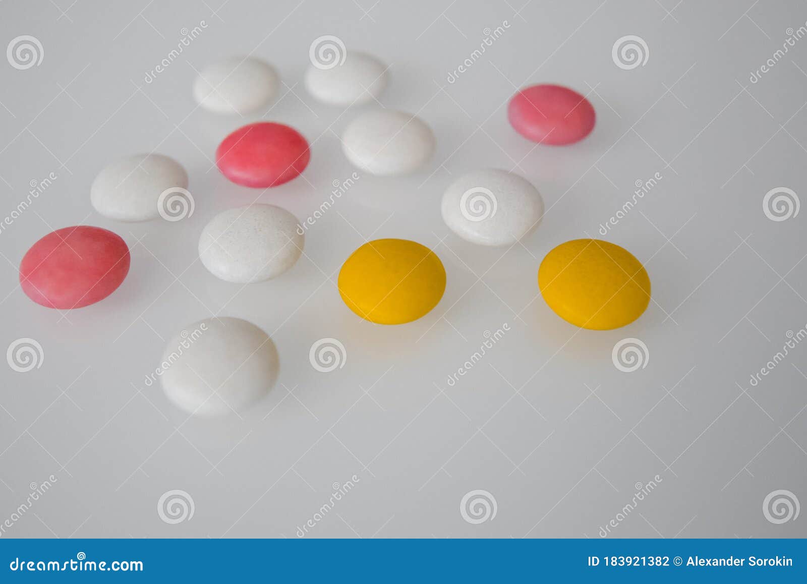 Pills or Candy of Different Colors in a Mess Stock Photo - Image of ...