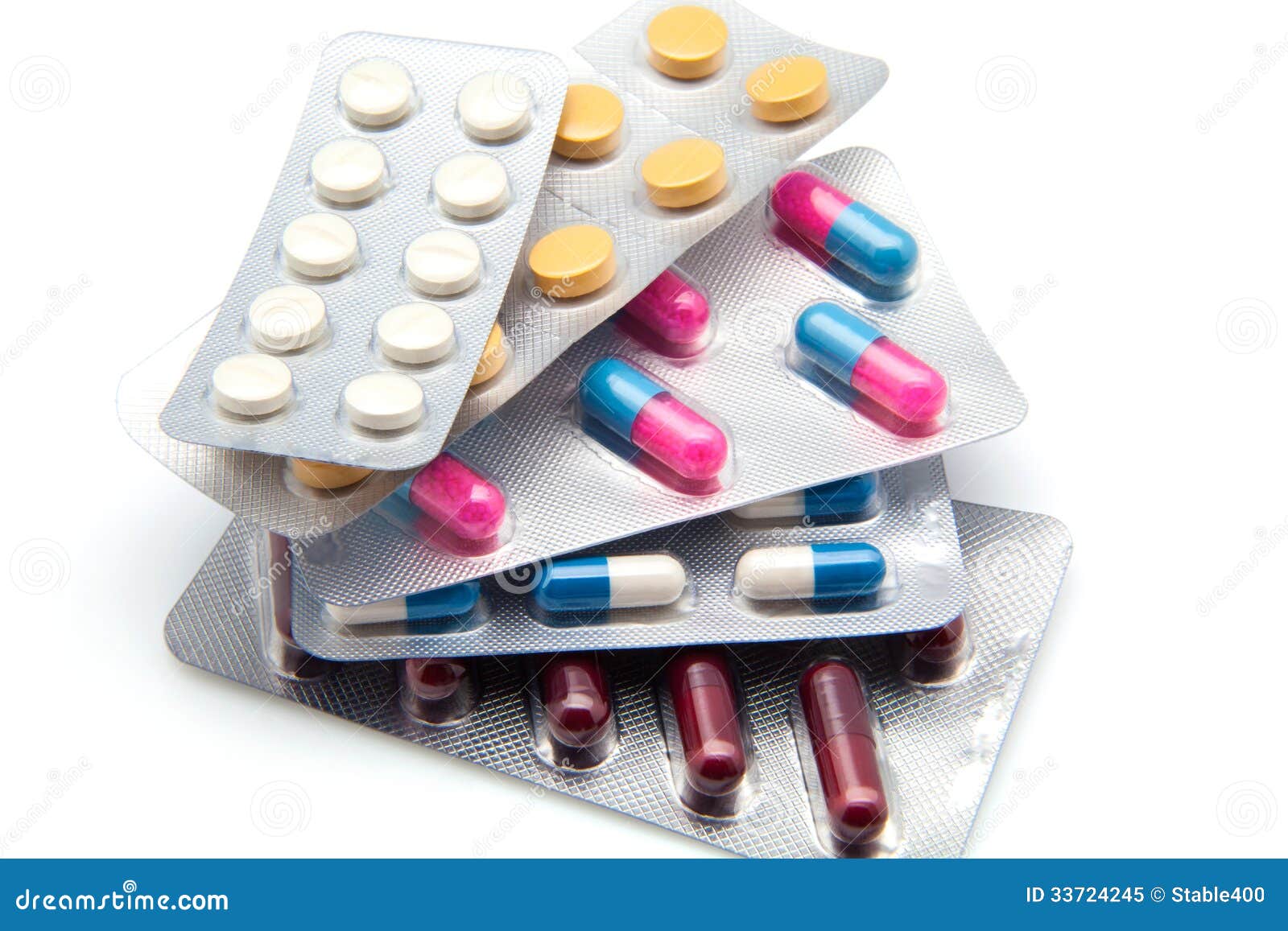 Pills and capsules stock image. Image of packet, addiction - 33724245