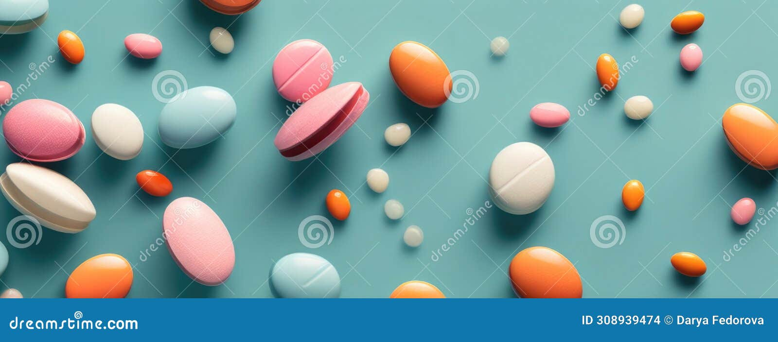 Pills and Capsules Floating on Pastel Background Stock Illustration ...