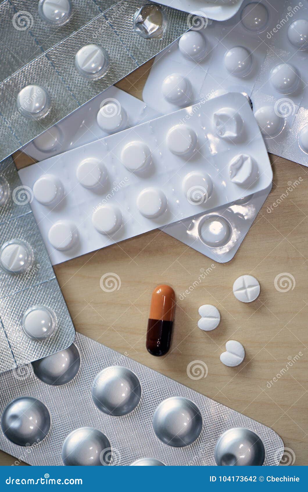 Pills, Capsules and Packaging Stock Photo - Image of closeup ...
