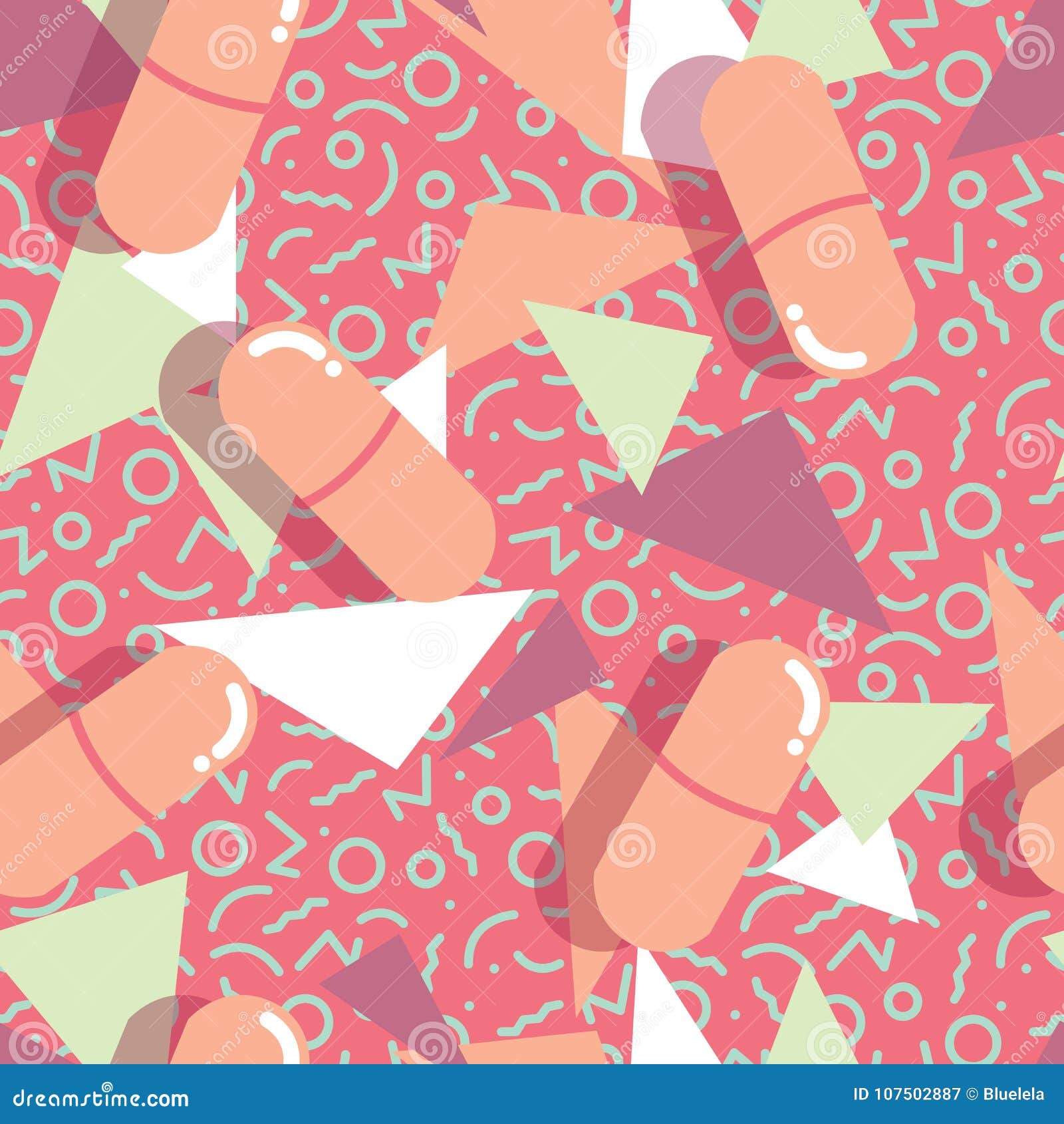 Pills and Capsules Seamless Pattern, Pop Modern Design, Bold Colors and ...