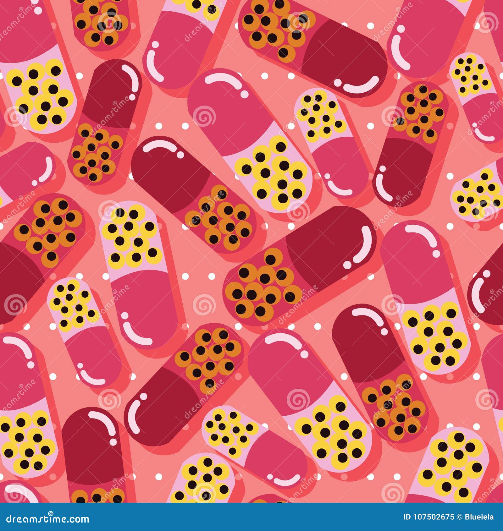 Pills and Capsules Seamless Pattern, Pop Modern Design, Bold Colors and ...