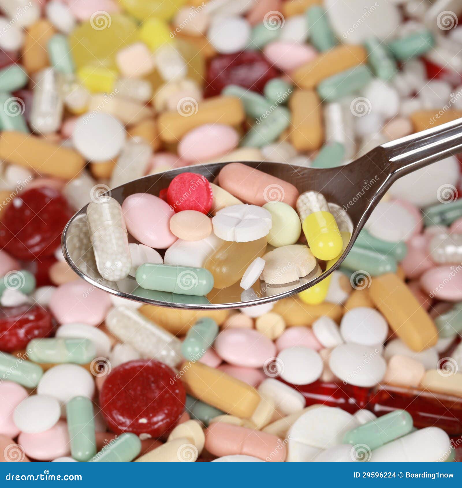 Pills and Capsules on a Spoon Stock Photo - Image of medicine, capsules ...