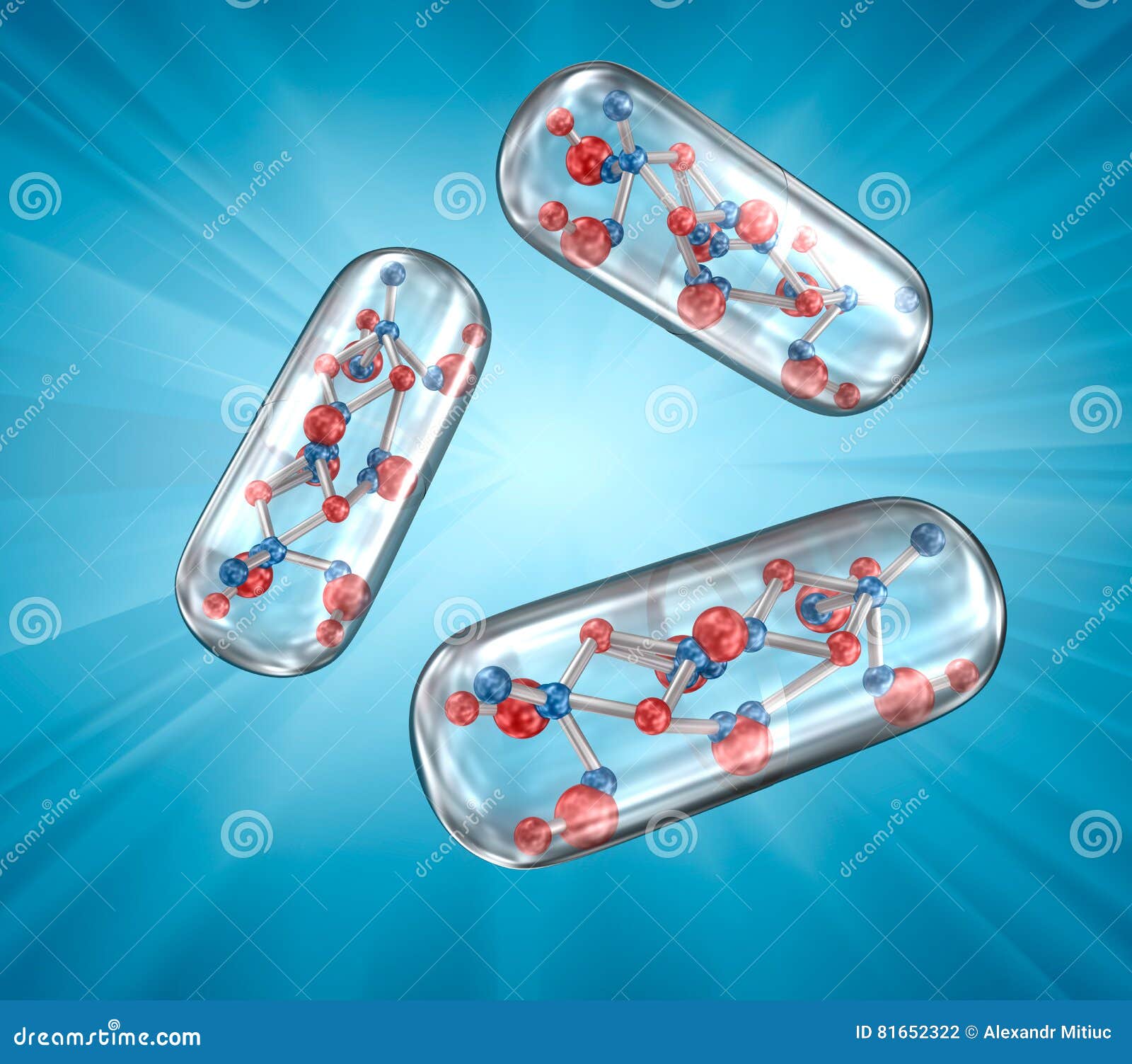 Pills with Chemical Connections Inside Stock Illustration ...