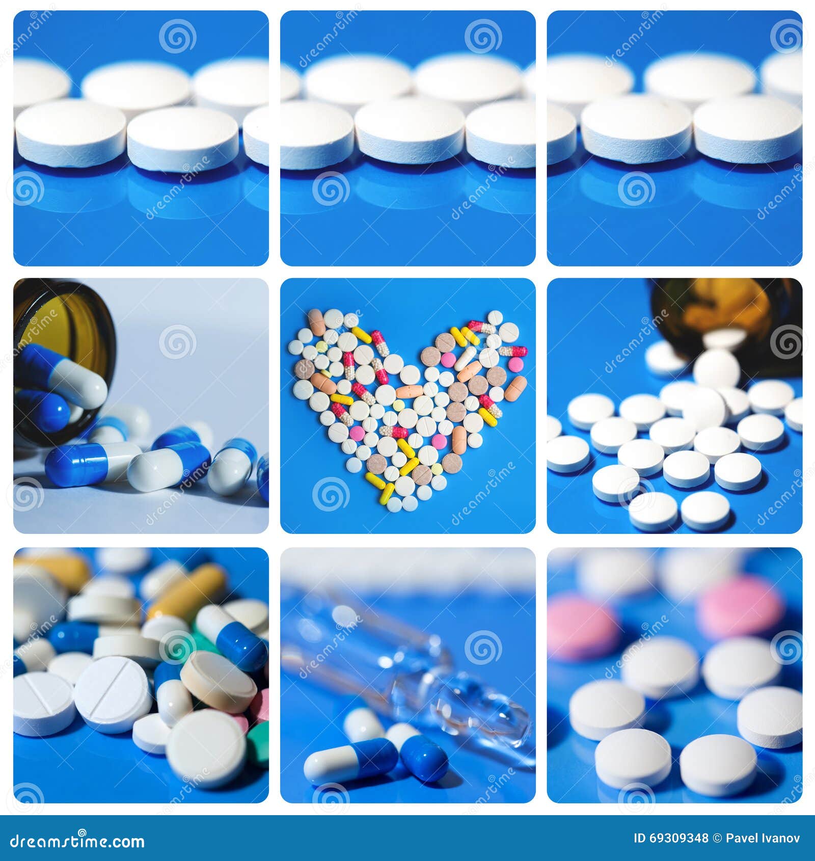 Pills collage. Medicine. stock photo. Image of drug, dosage - 69309348