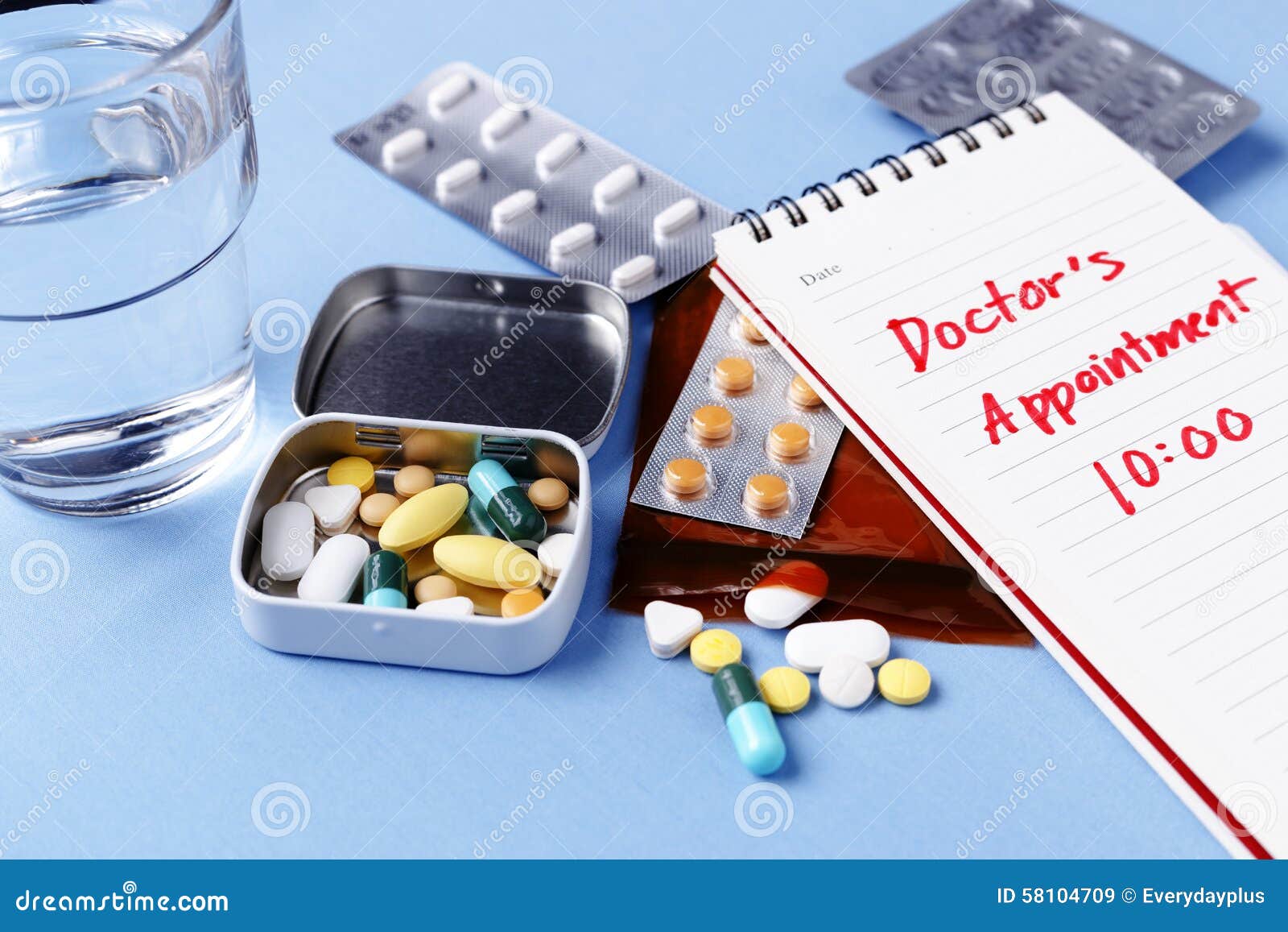 Pills with Doctor Appointment Note Stock Image - Image of memo, text ...