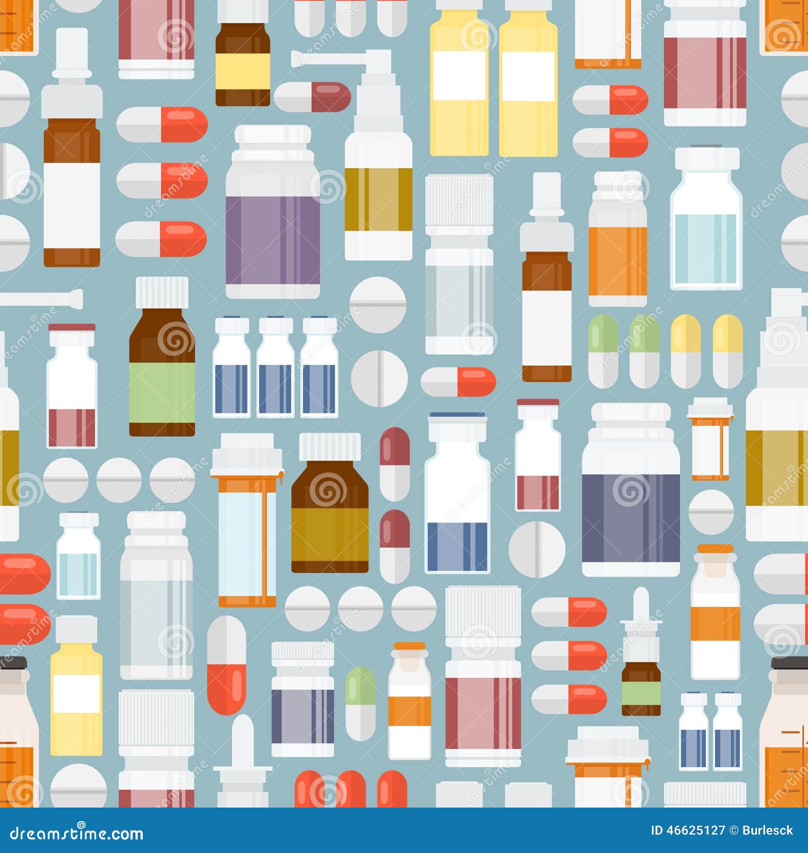Pills and Drugs in Seamless Pattern Stock Vector - Illustration of ...