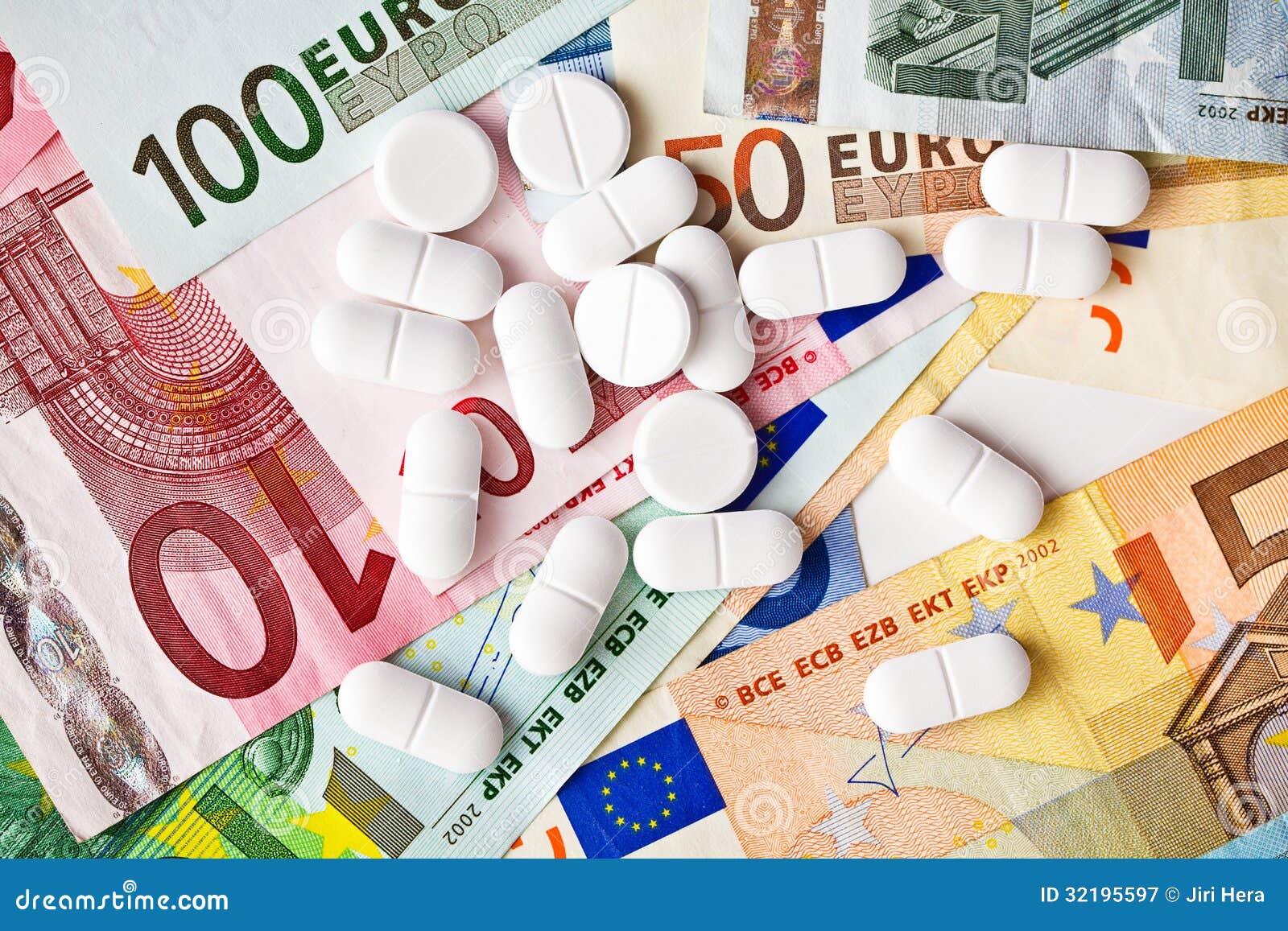 Pills and euro banknotes stock image. Image of medicament - 32195597