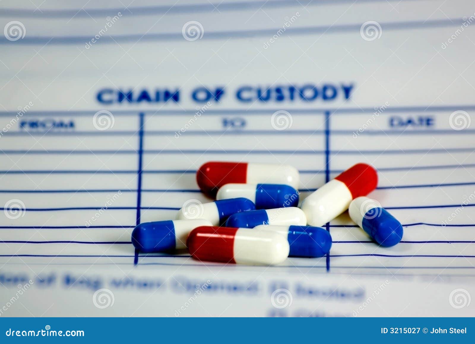 Pills on an evidence bag stock image. Image of investigation - 3215027