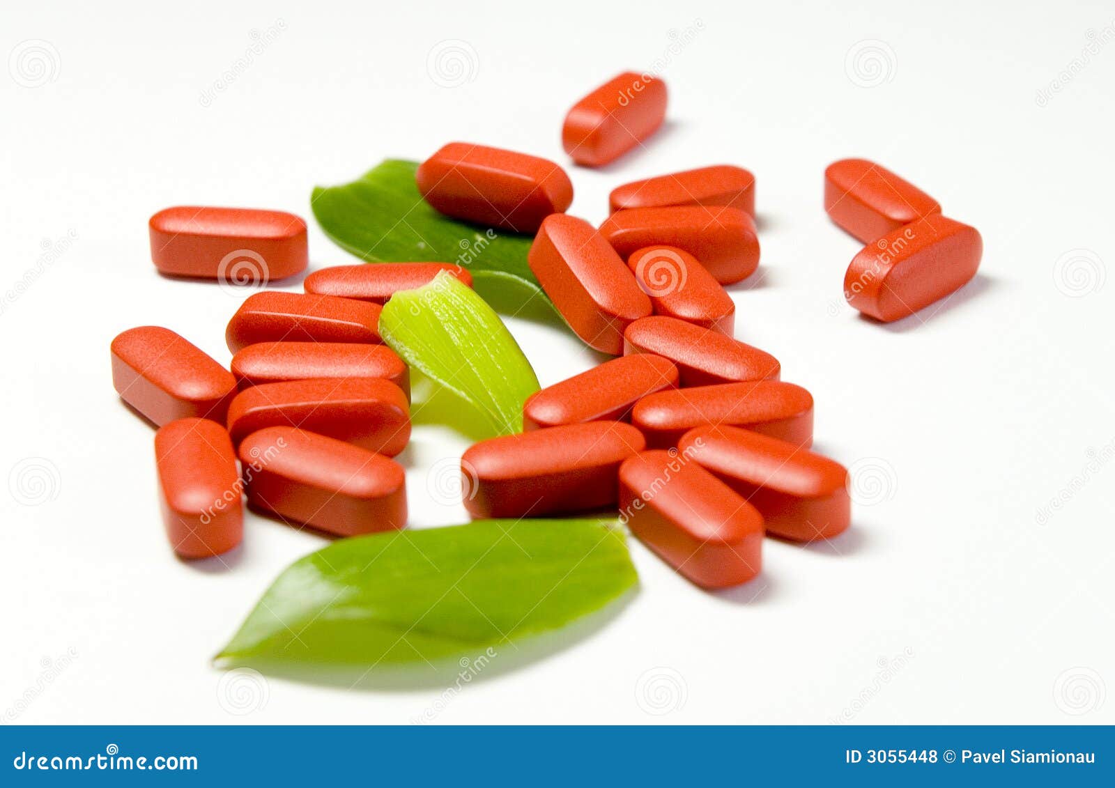 Pills and the green leaf stock photo. Image of capsule - 3055448