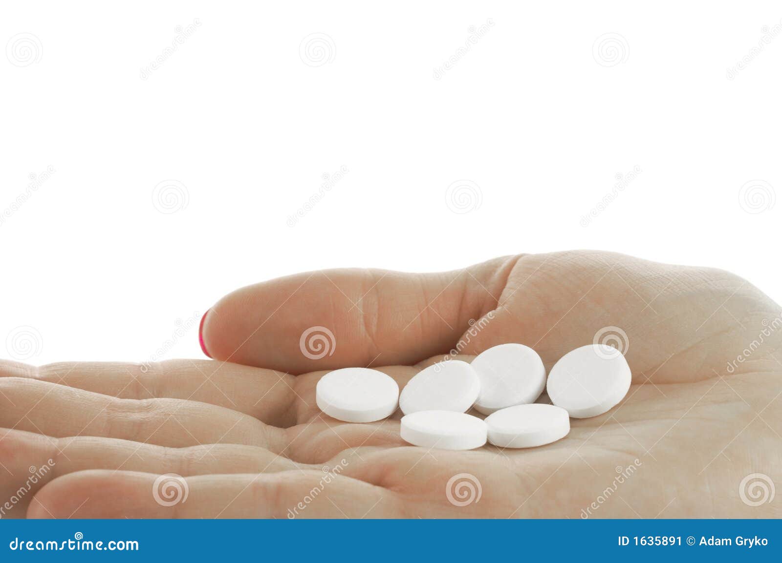 Pills in hand stock image. Image of palm, dosage, healthy - 1635891