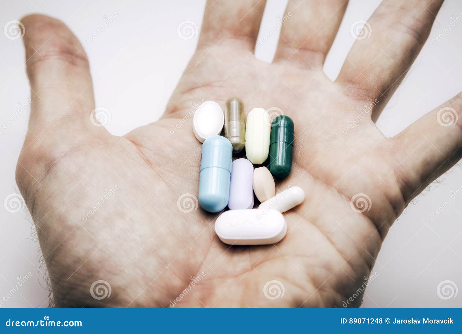 Pills in hand stock photo. Image of healthcare, modern - 89071248