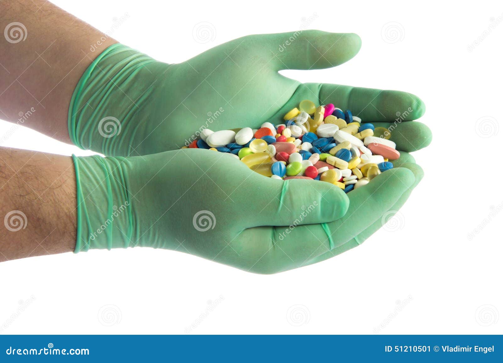 Pills on Hands Isolated on White Background Chemist Pharmacy Drug Stock ...