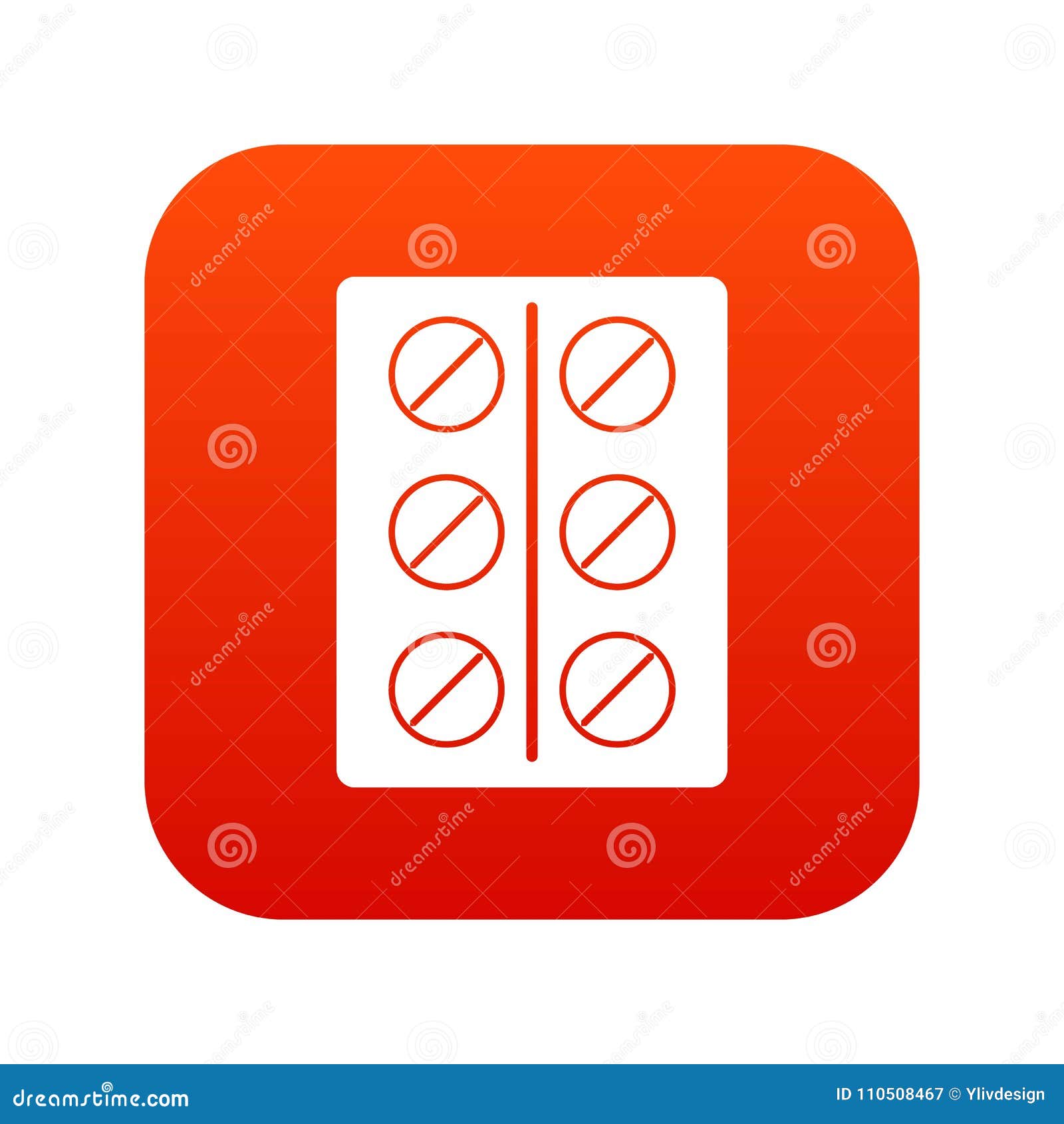 Pills icon digital red stock vector. Illustration of health - 110508467