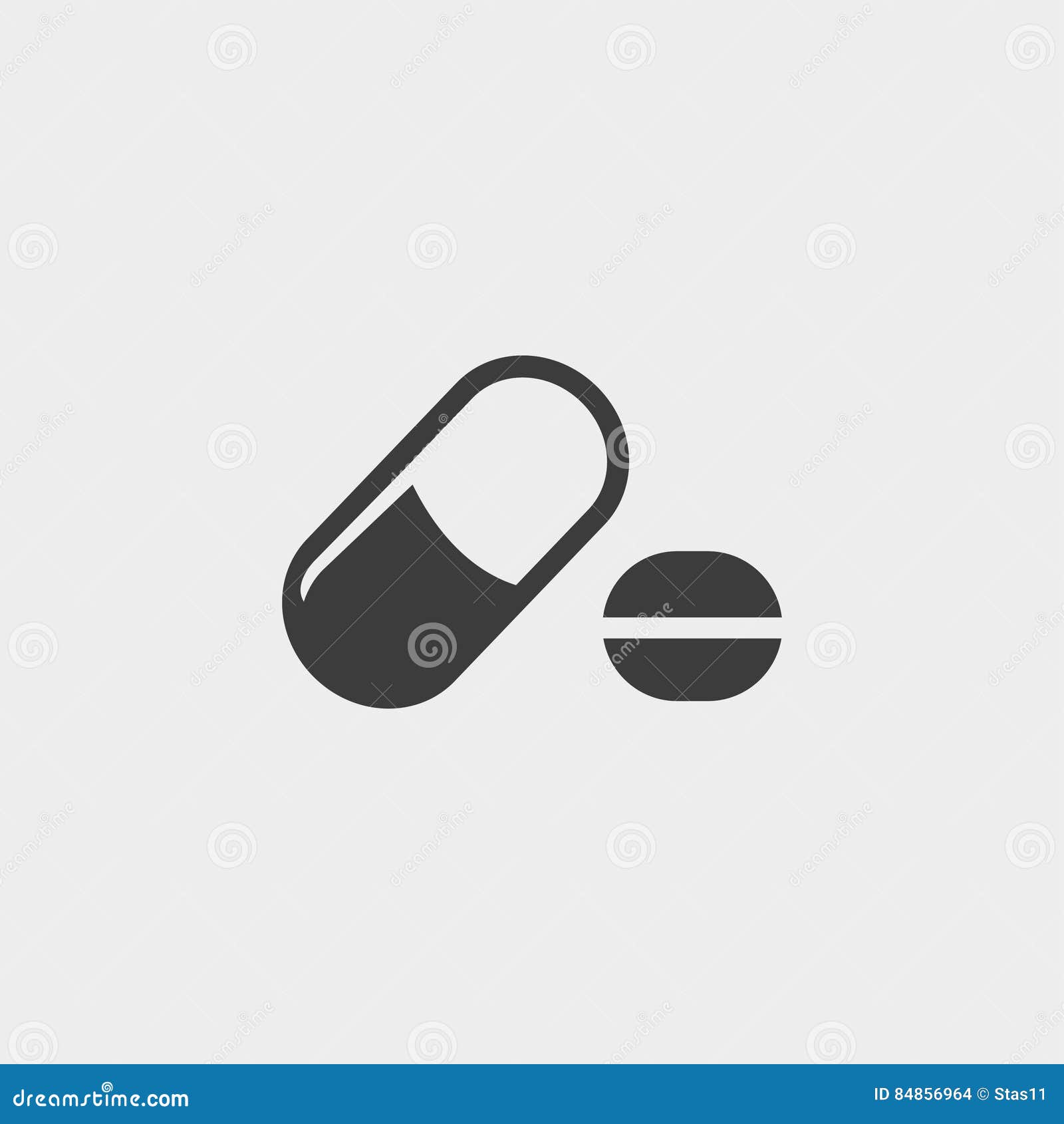 Pills Icon in a Flat Design in Black Color. Vector Illustration Eps10 ...