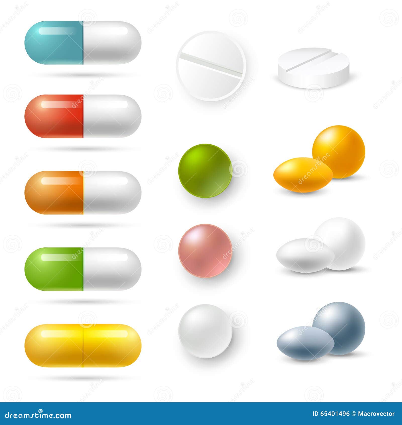 Pills Icons Set stock vector. Illustration of medication - 65401496
