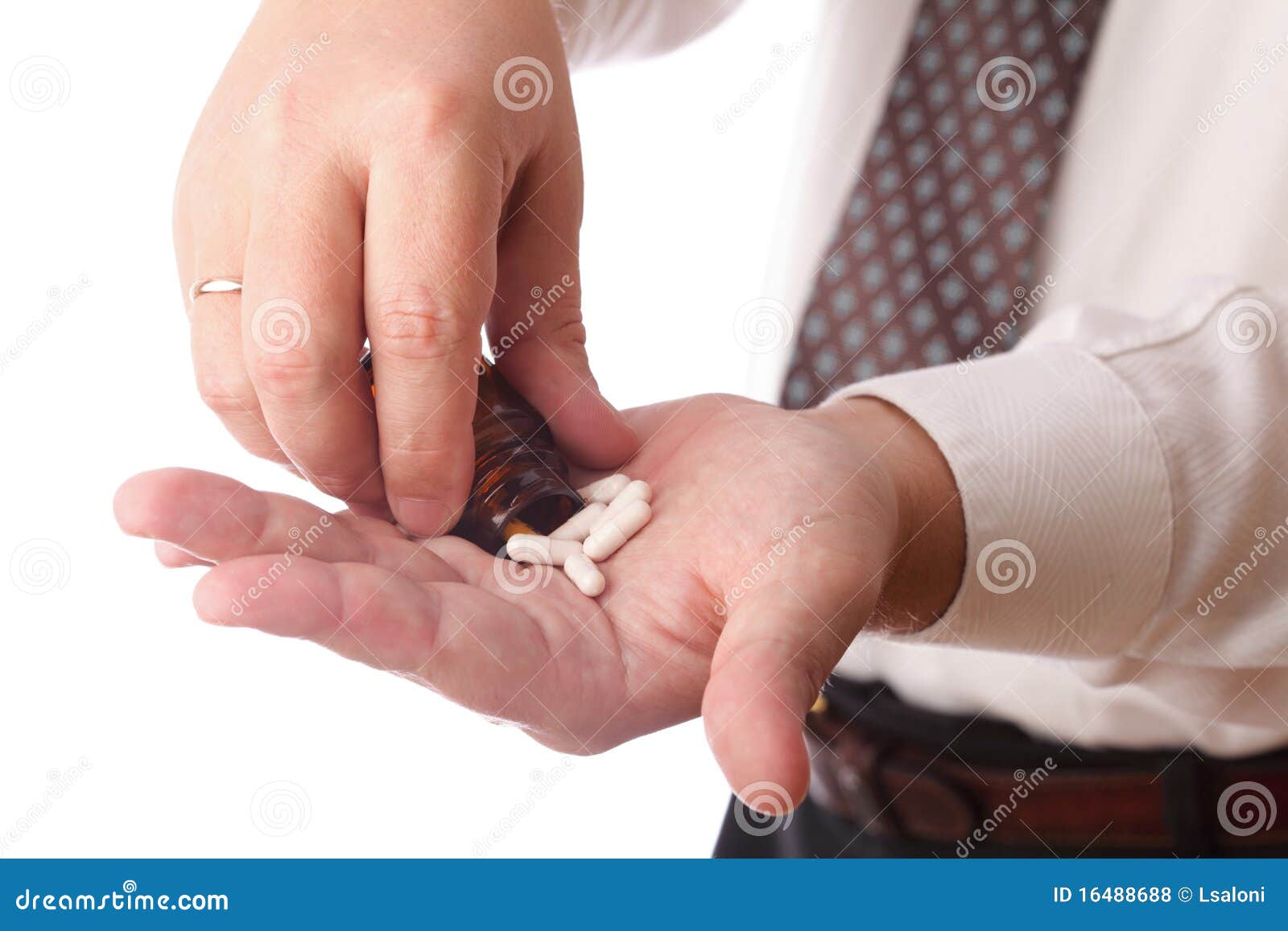 Pills in man hand stock photo. Image of lips, concept - 16488688