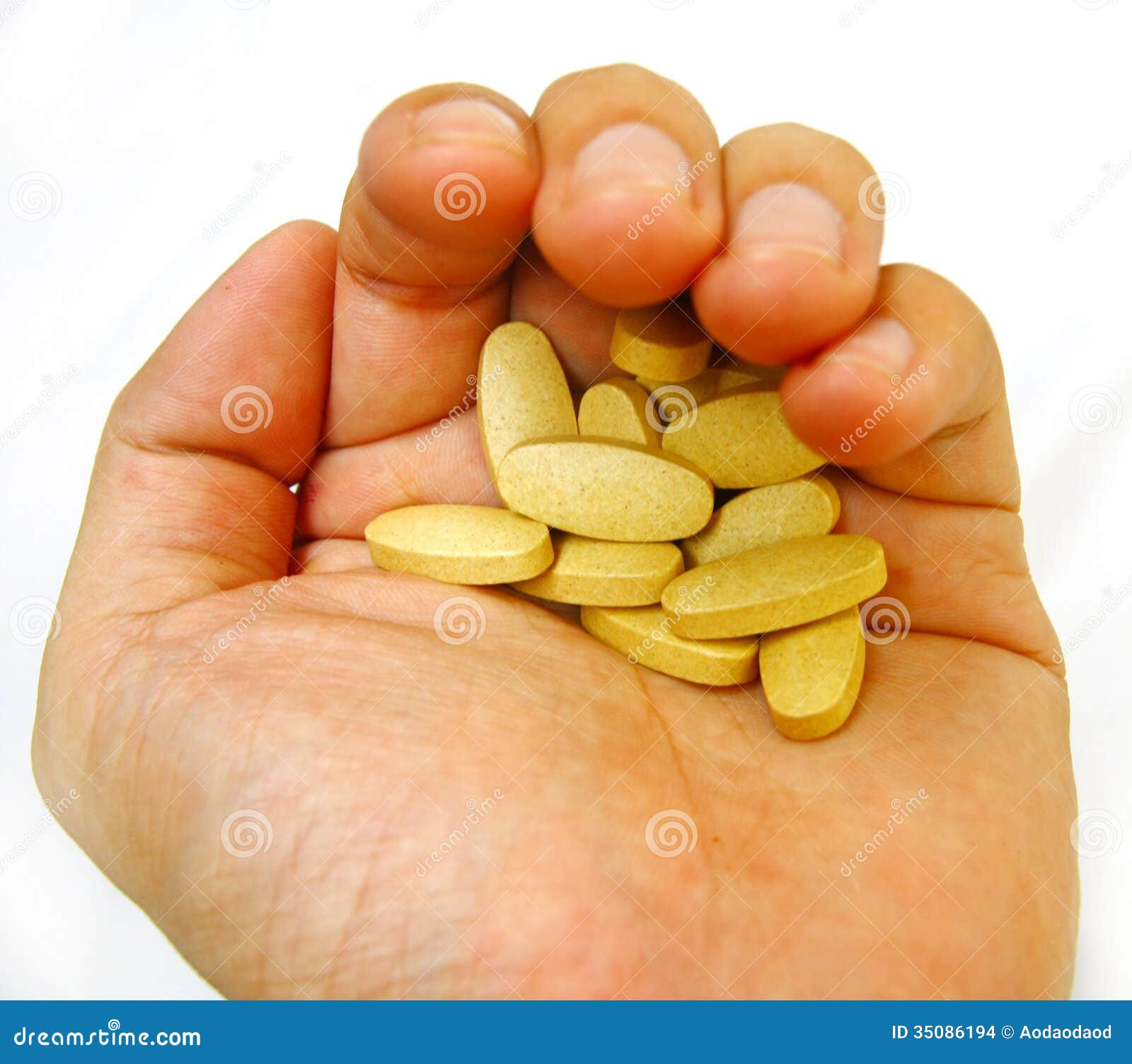 Pills, medication at hand stock photo. Image of health - 35086194