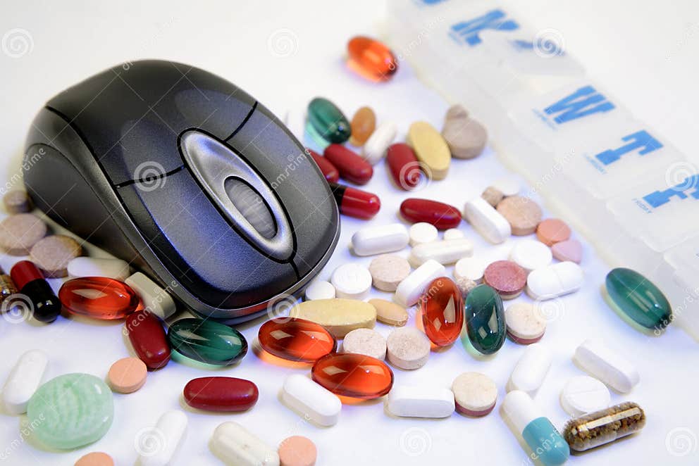Pills & mouse stock image. Image of computer, medical - 3063437
