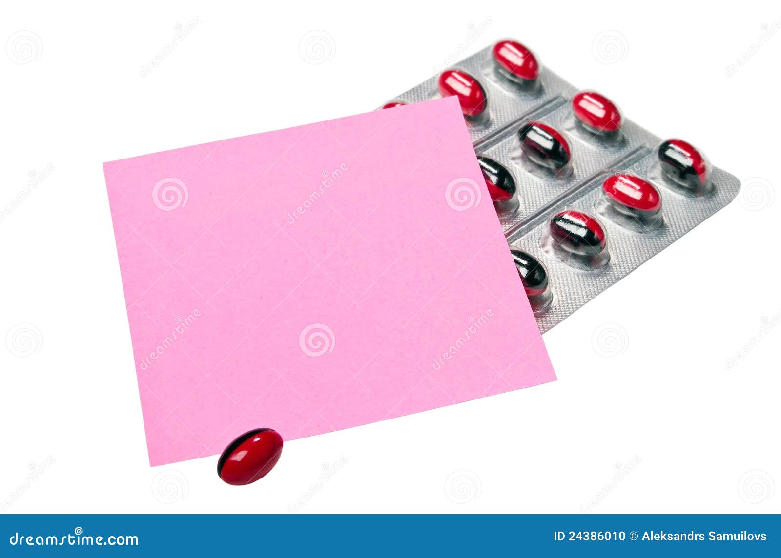 Pills and note paper stock photo. Image of closeup, message - 24386010