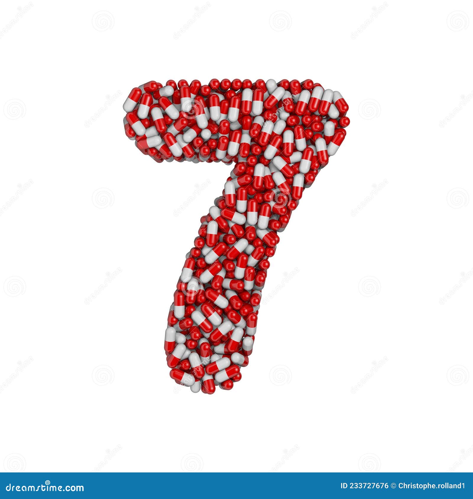 Pills number 7 - 3d digit stock illustration. Illustration of font ...