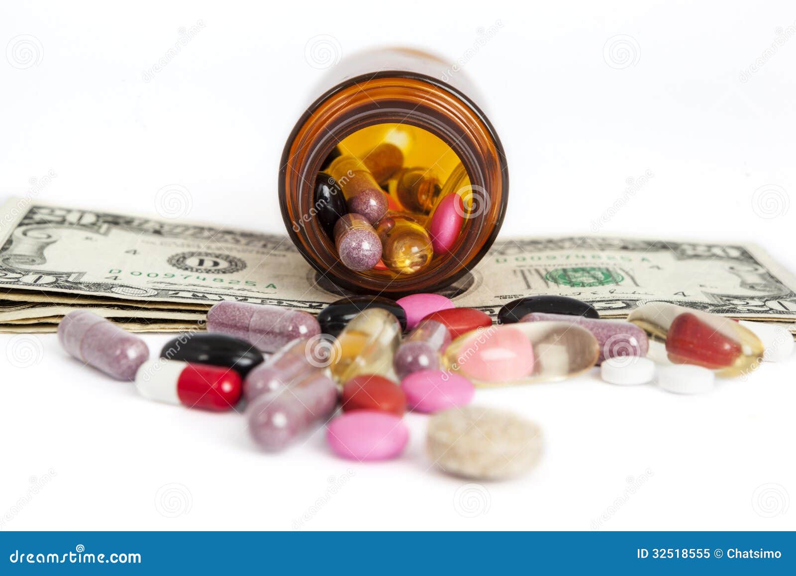 Pills stock image. Image of bottle, money, dollars, prescription - 32518555