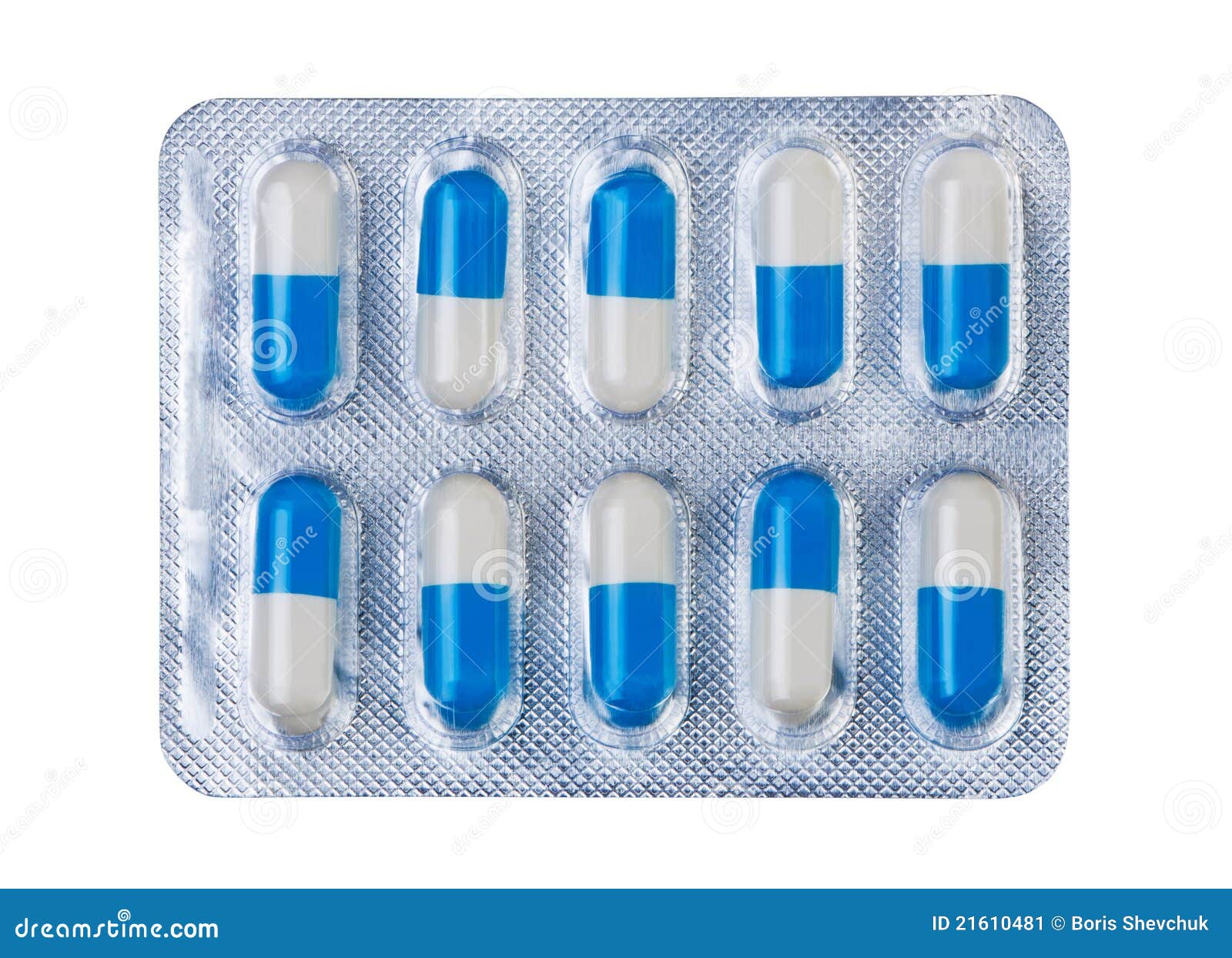Pills in pack isolated. stock image. Image of medicine - 21610481