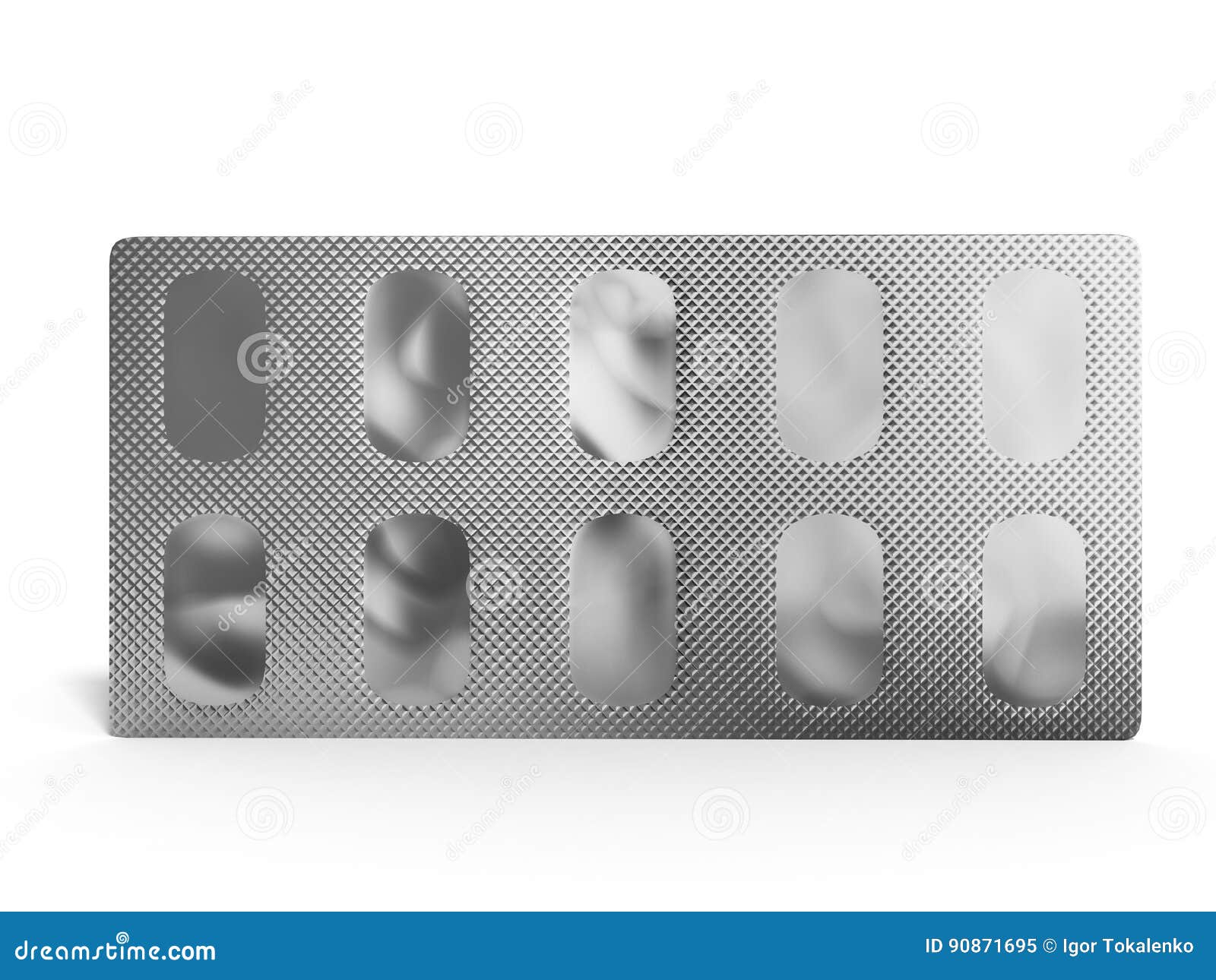 Pills Package Blister Back Side 3D Illustration on White Stock ...