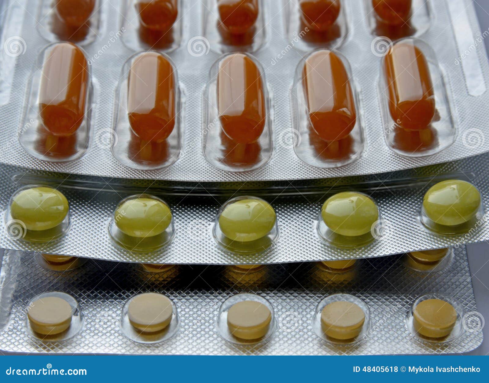 Pills in package stock photo. Image of healthcare, pack - 48405618