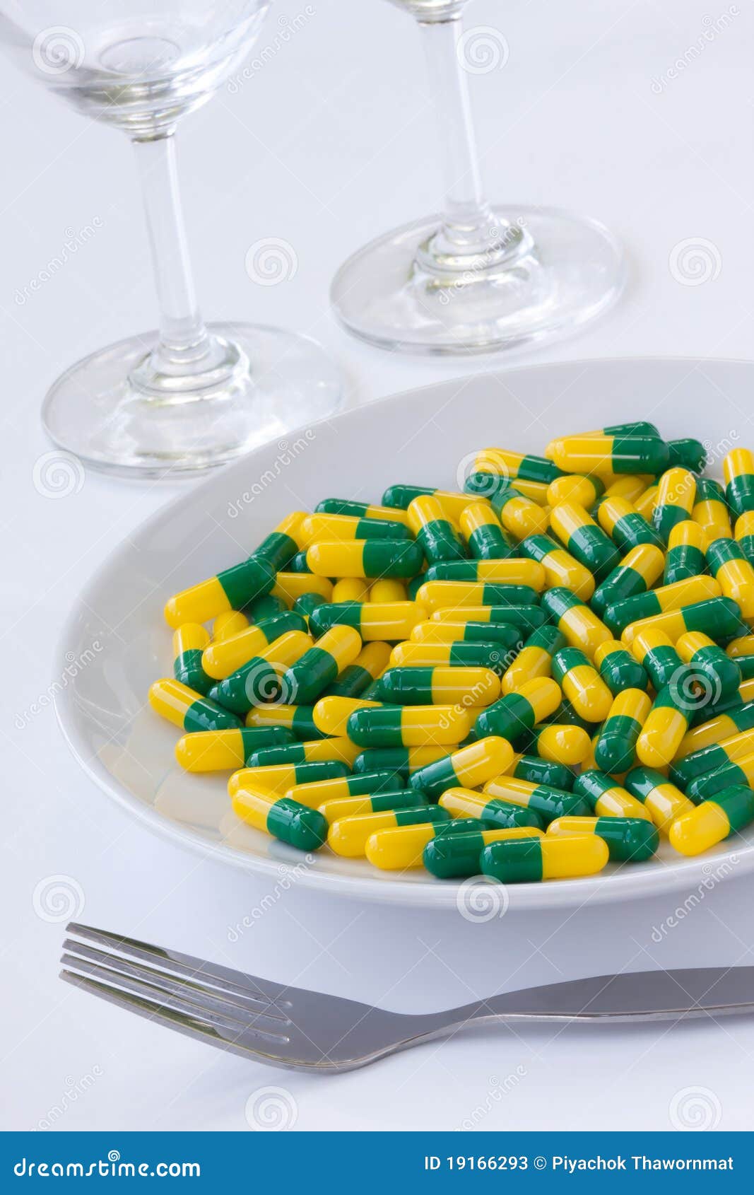 Pills on a plate stock image. Image of drug, illness - 19166293