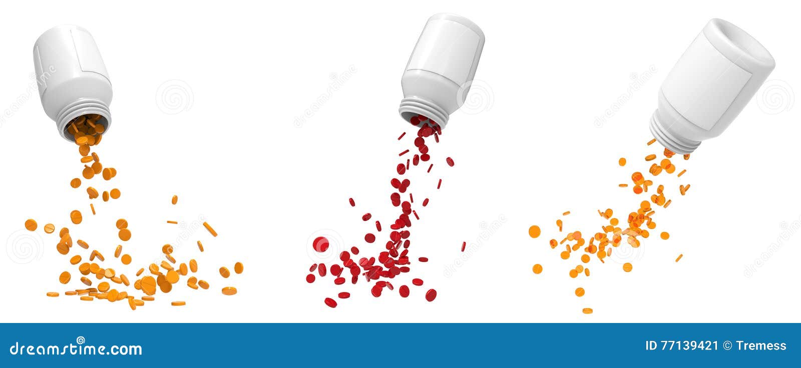 Pills Pouring from White Bottle Stock Illustration - Illustration of ...
