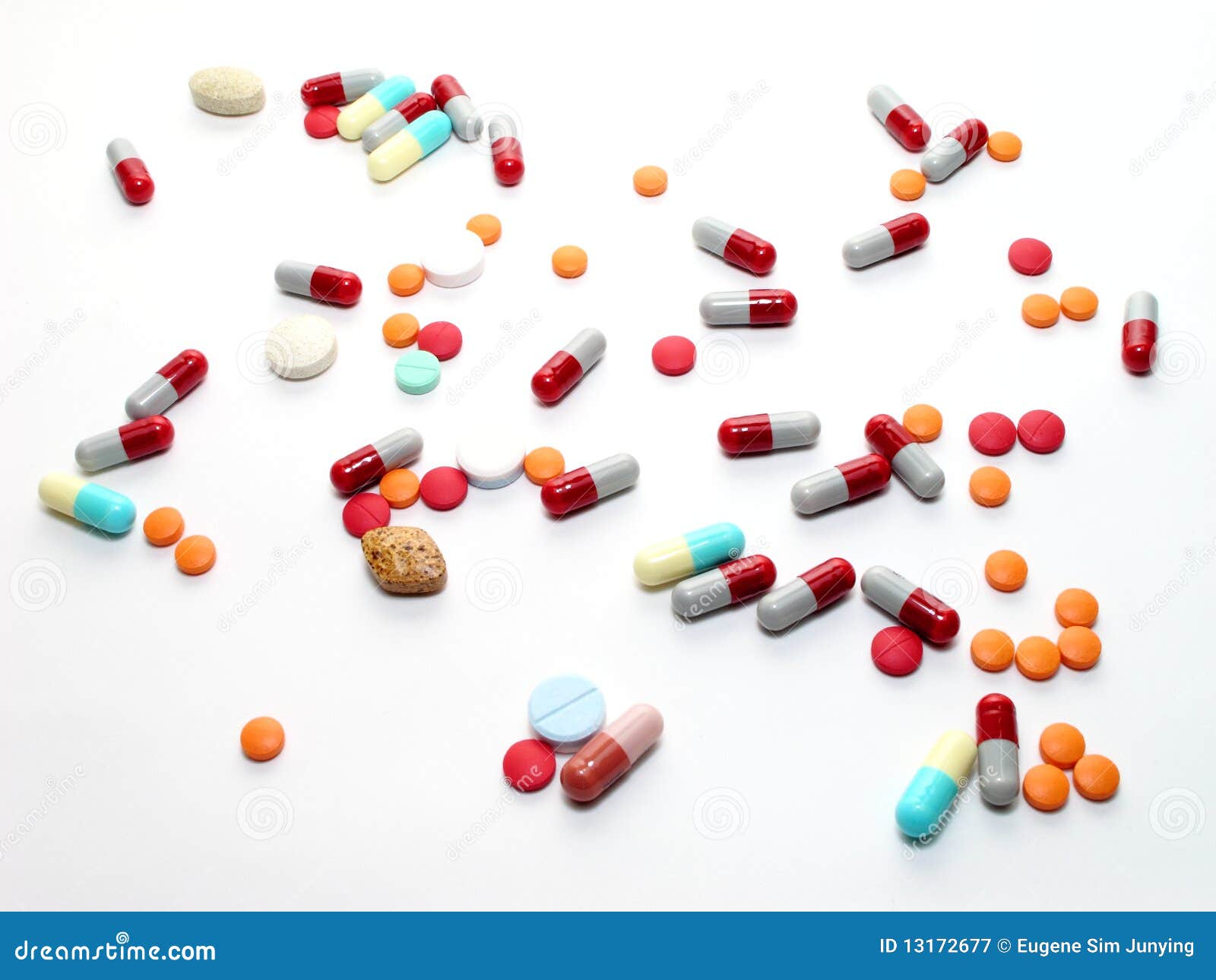 Pills scattered stock image. Image of medical, science - 13172677