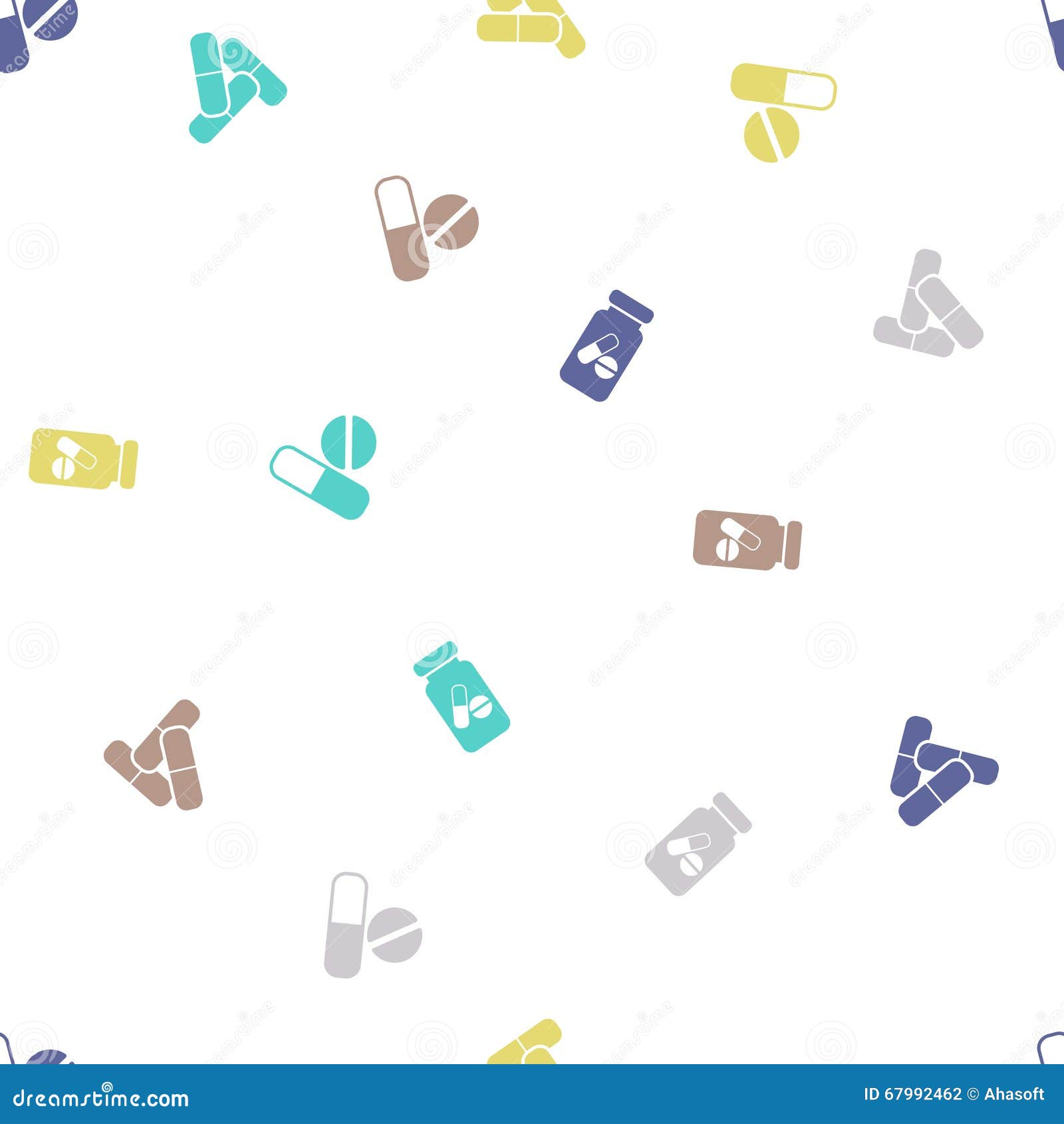 Pills Seamless Flat Vector Pattern Stock Vector - Illustration of care ...