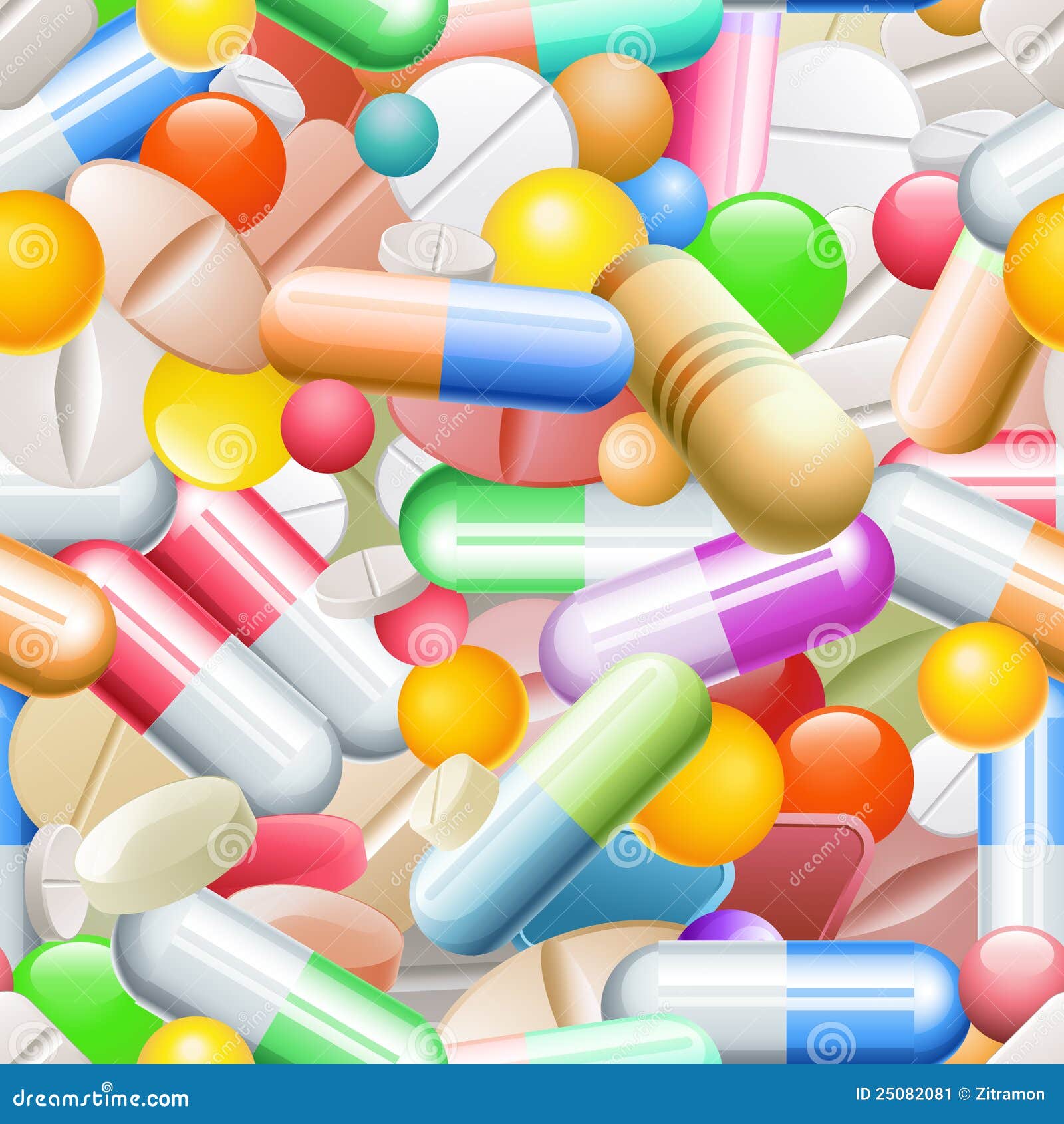 Pills Seamless Pattern stock vector. Illustration of pill - 25082081