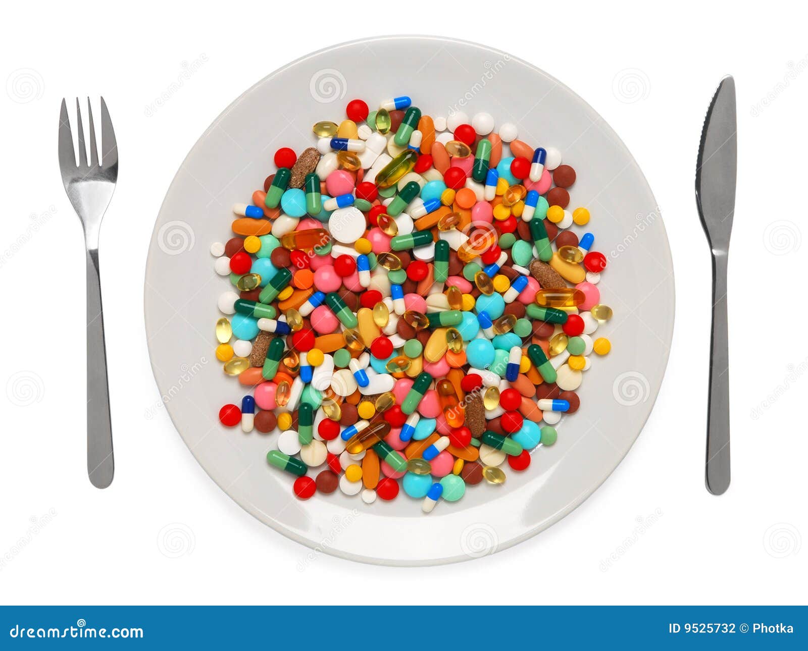 Pills Served As a Healthy Meal Stock Photo - Image of painkiller ...