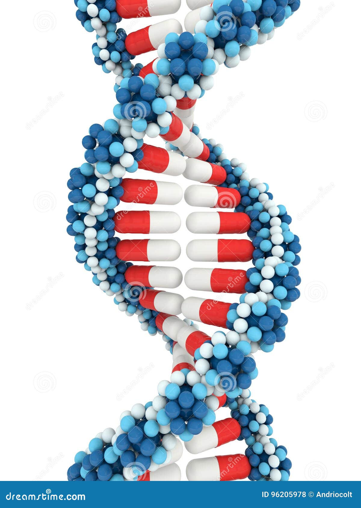 Pills in Shape of DNA Structure Stock Illustration - Illustration of ...