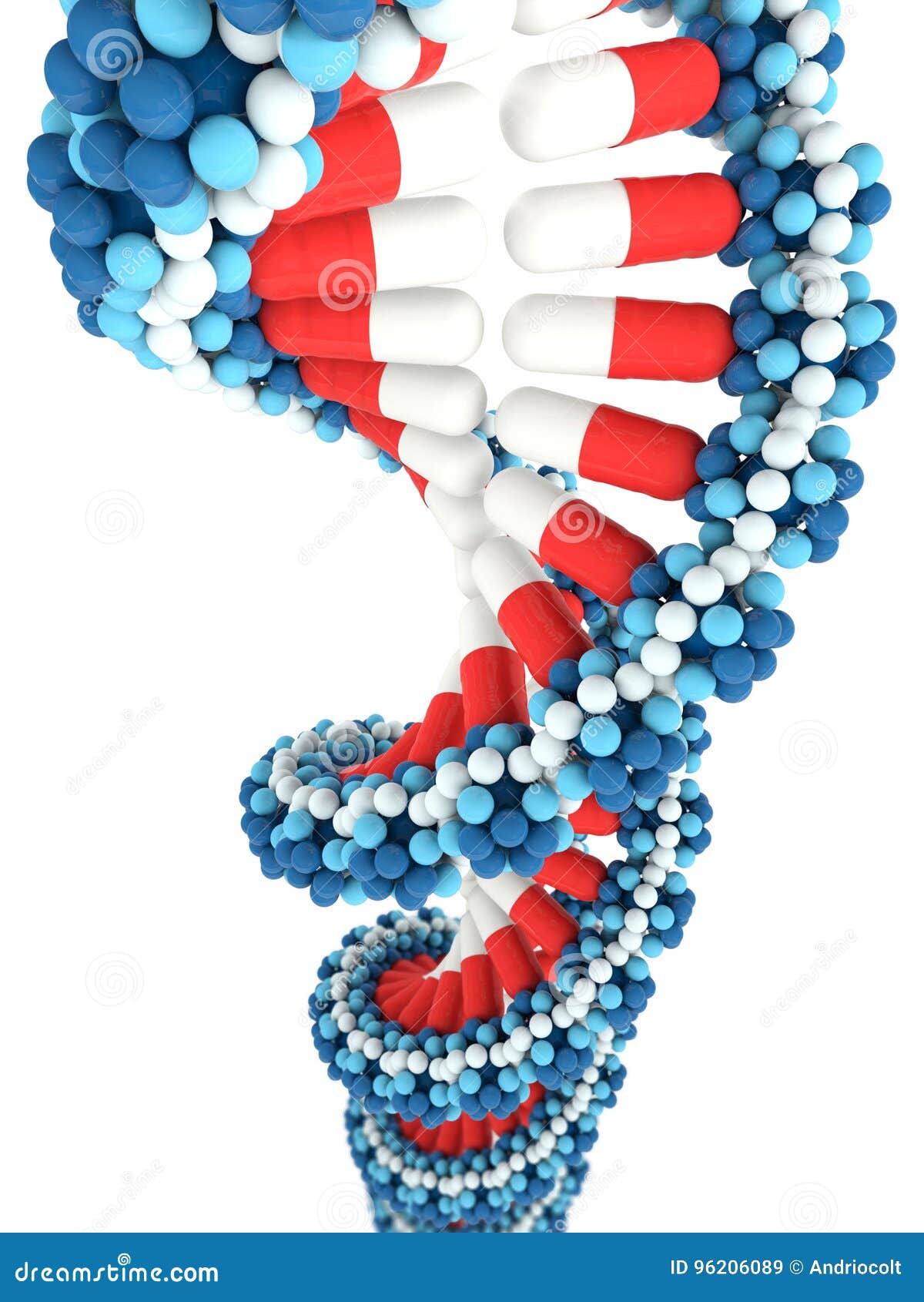 Pills in Shape of DNA Structure Stock Illustration - Illustration of ...