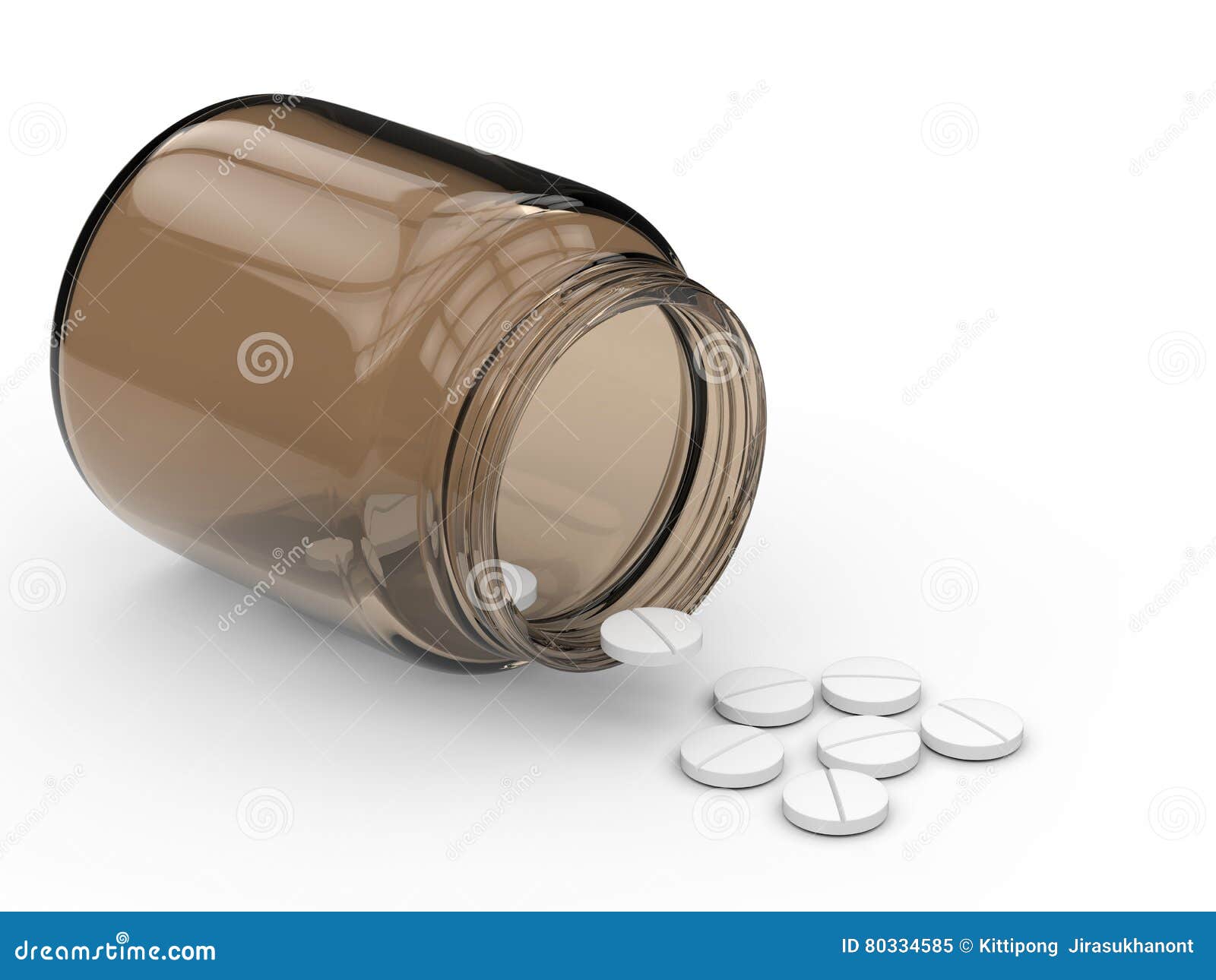 Pills Spilling Out of Bottle Stock Illustration - Illustration of ...